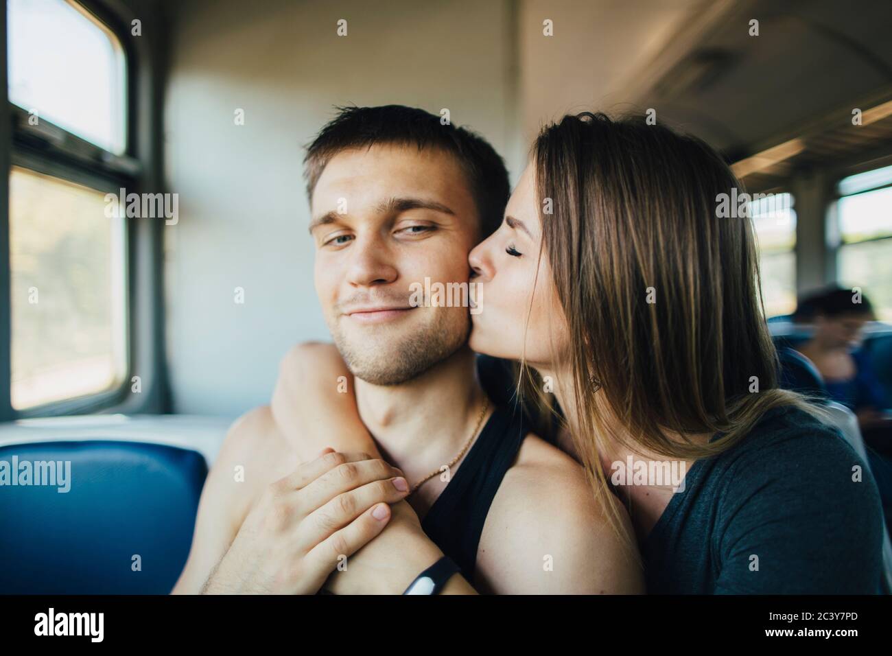 People sitting on train hi-res stock photography and images - Alamy