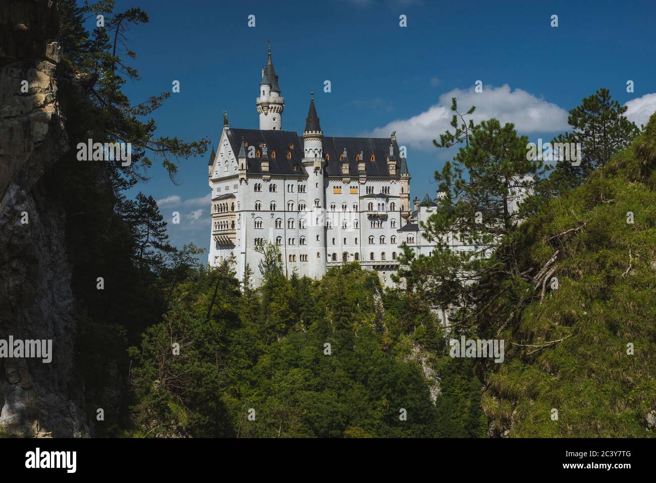 Germany, Schwangau, Neuschwanstein castle among autumn trees Stock ...