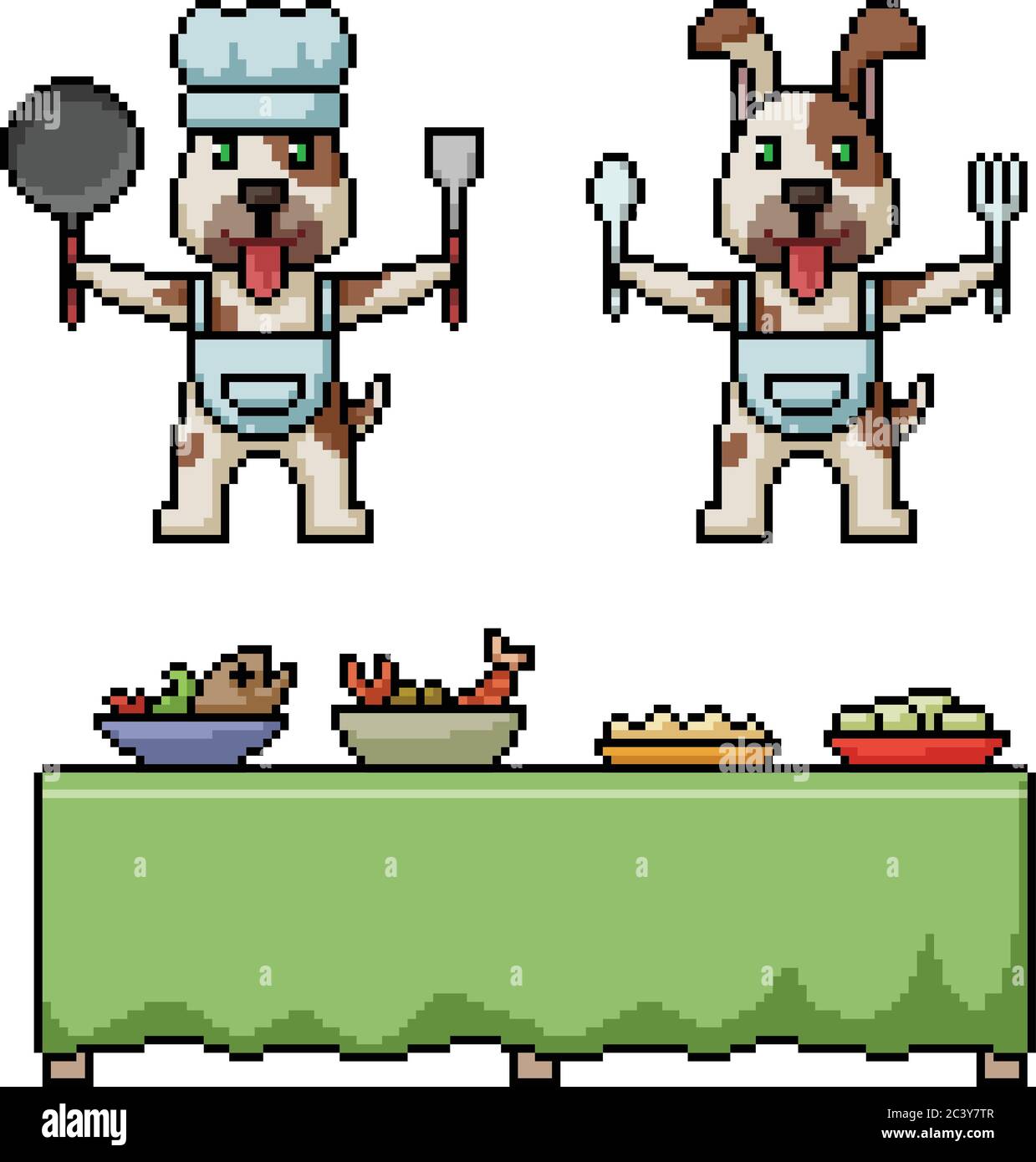 Stand restaurant table cook Stock Vector Images - Alamy