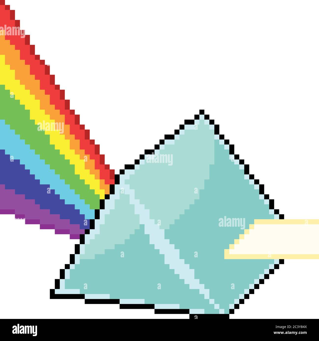 vector pixel art prism ray isolated cartoon Stock Vector Image & Art ...