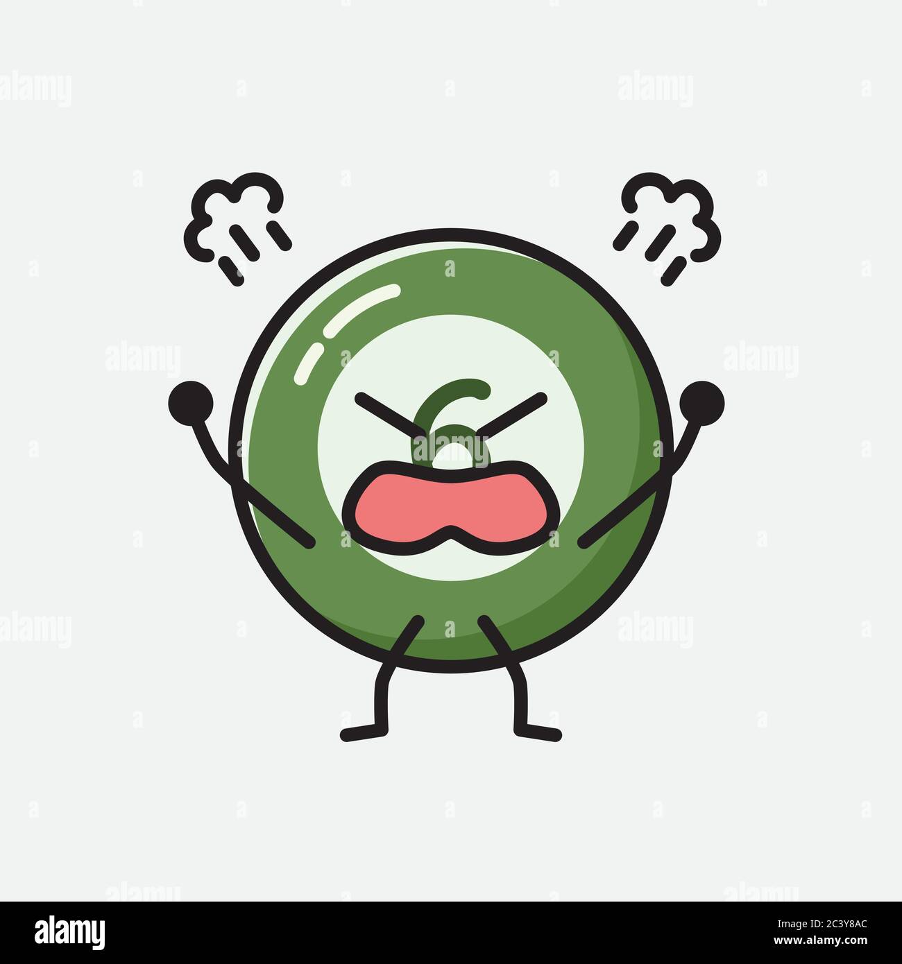 An illustration of Cute Billiard Ball Mascot Vector Character in Flat ...