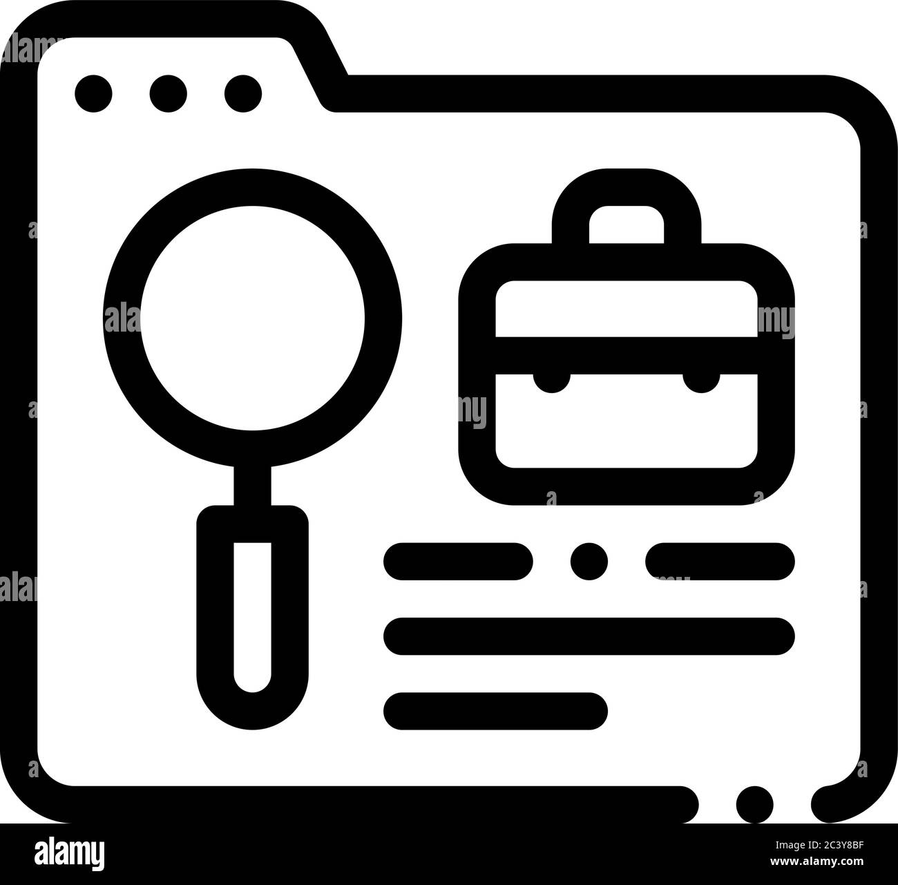 folder research business case icon vector outline illustration Stock ...
