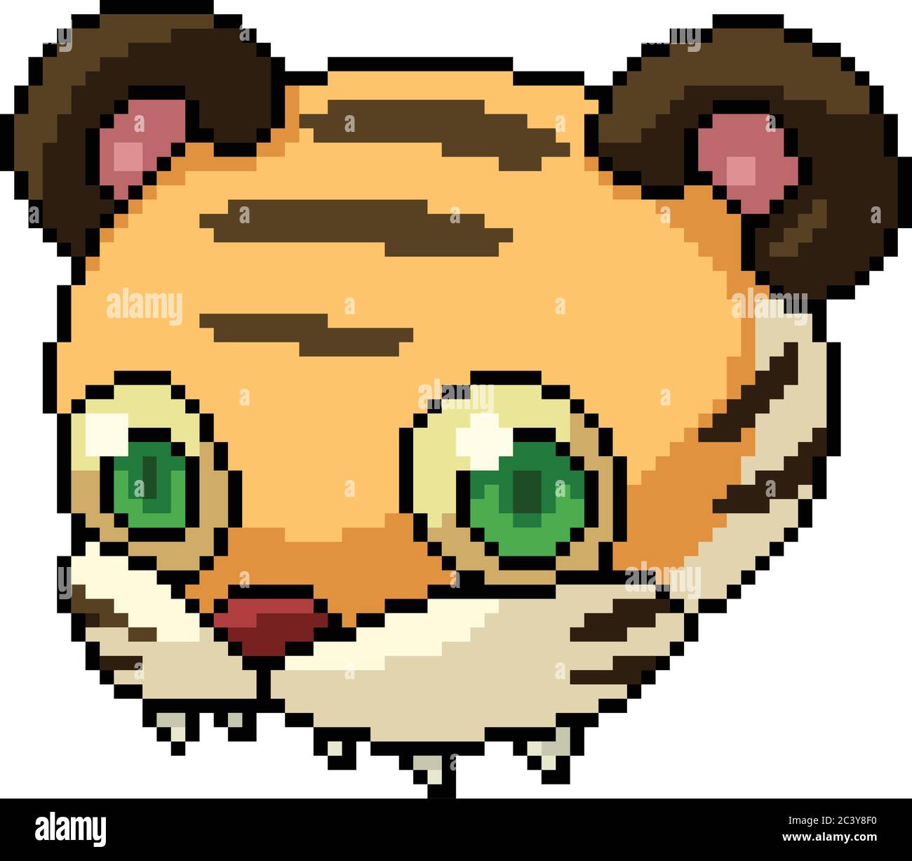 vector pixel art isolated tiger kid Stock Vector Image & Art - Alamy