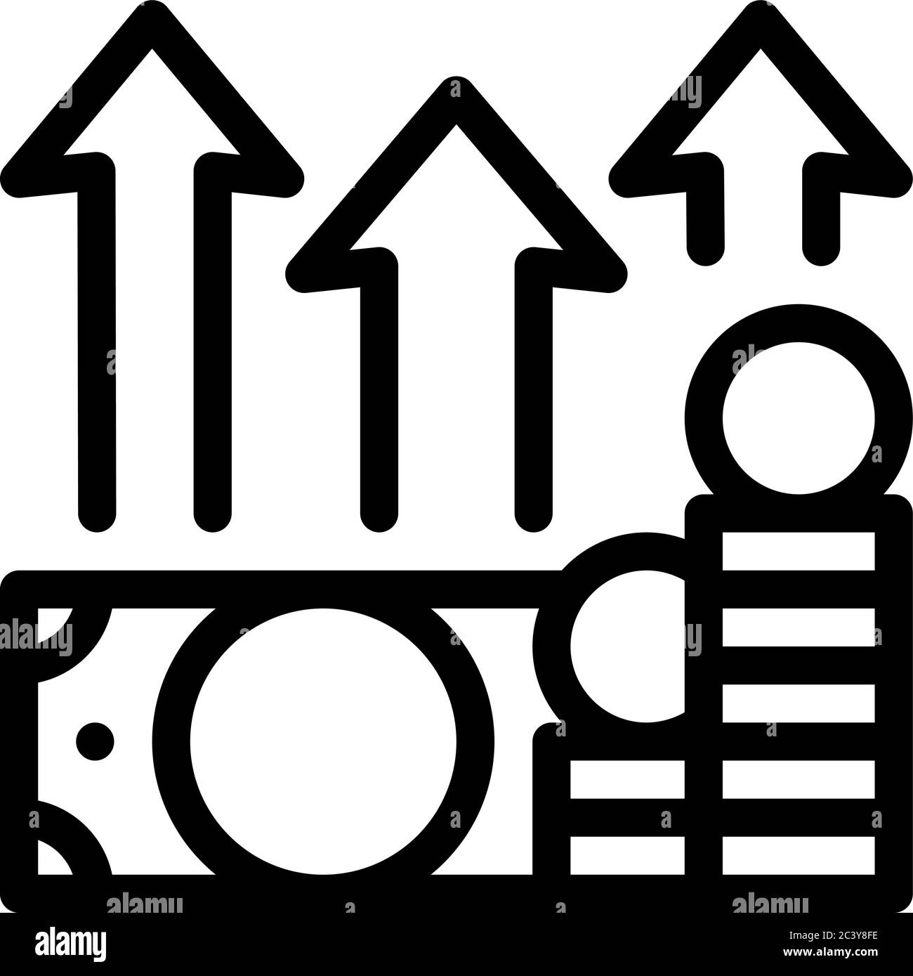 money growth arrows icon vector outline illustration Stock Vector Image ...