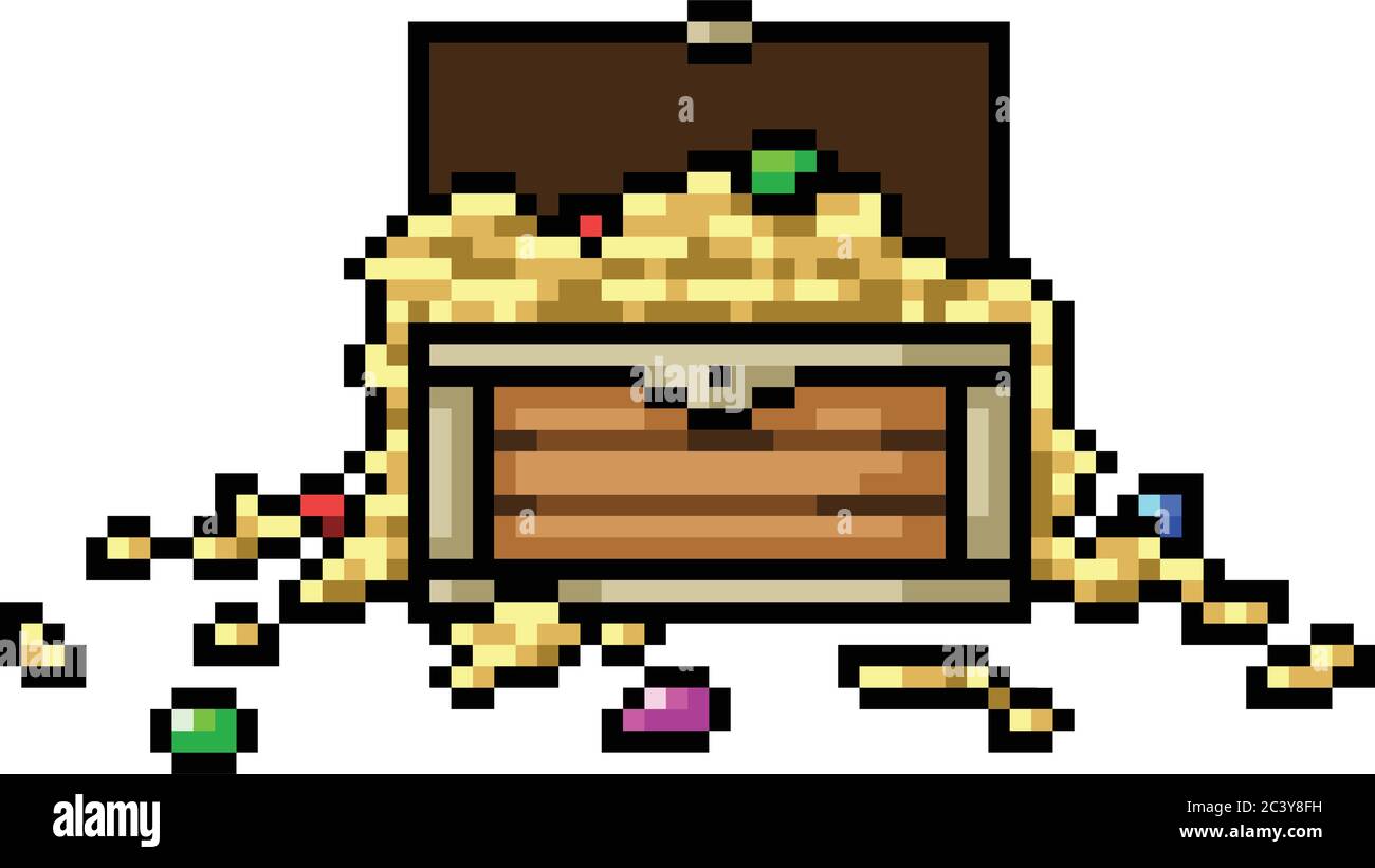 vector pixel art isolated treasure chest Stock Vector Image & Art - Alamy