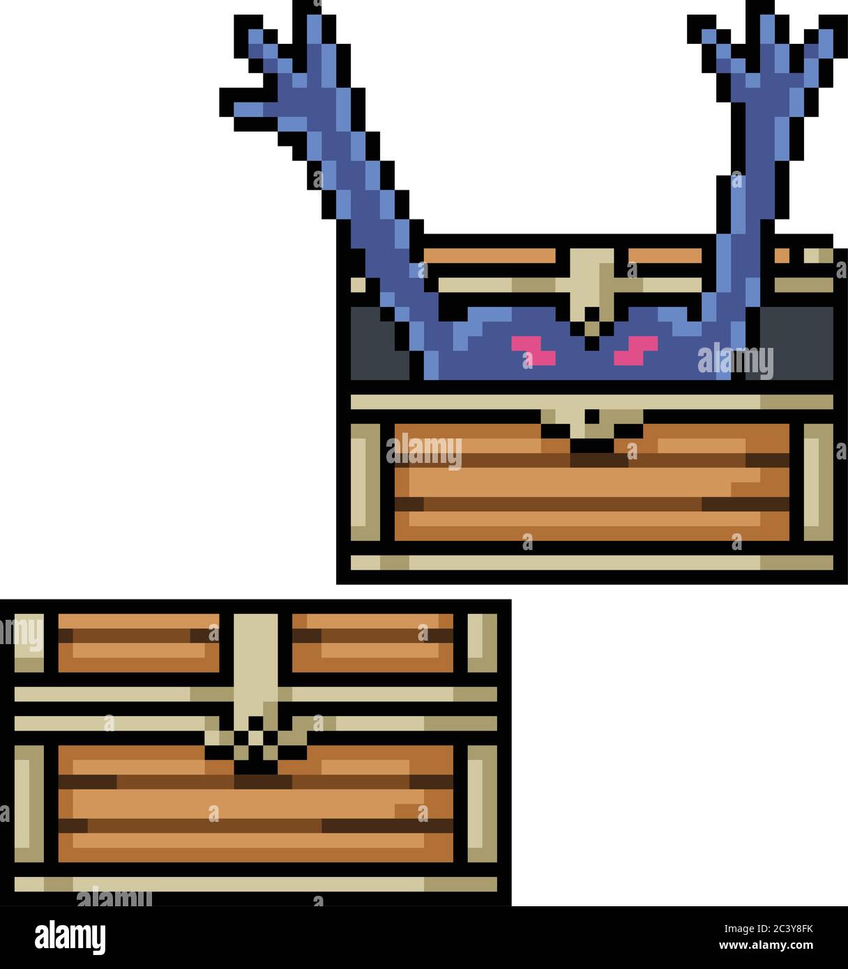 vector pixel art isolated mimic chest Stock Vector Image & Art - Alamy