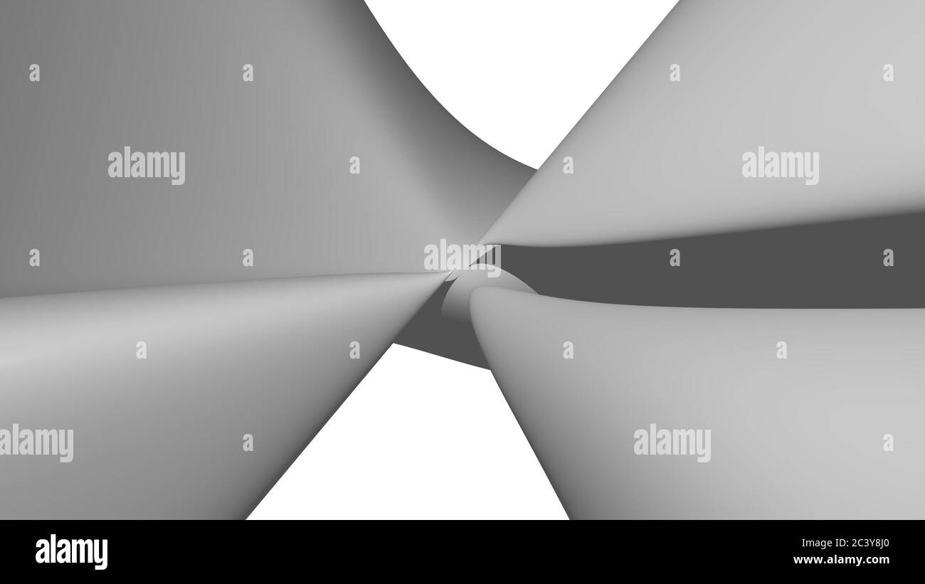 3D illustration of a geometrical shape of LIGHT GRAY color on a white ...