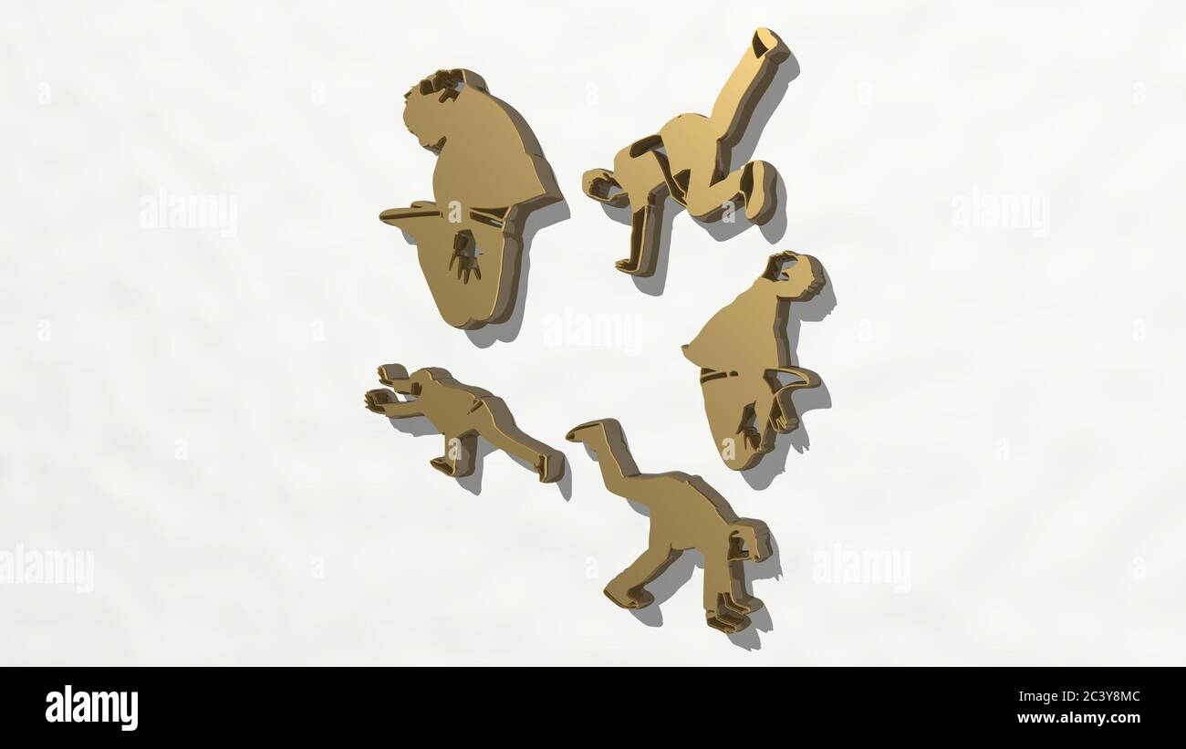business concept: modern hip hop dance moves made by 3D illustration of ...