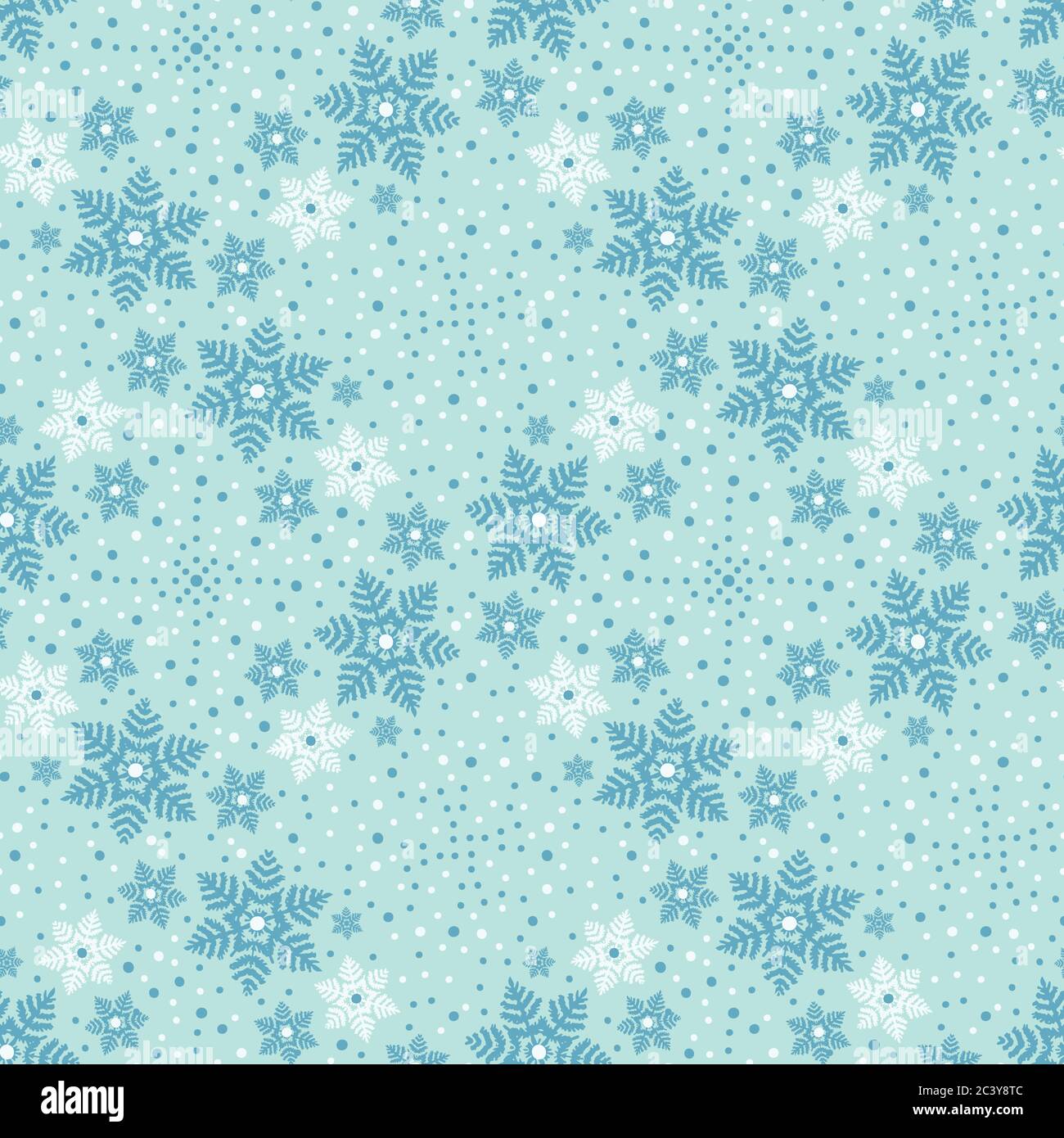 Hand drawn abstract winter snowflakes pattern. Stylish crystal stars ...