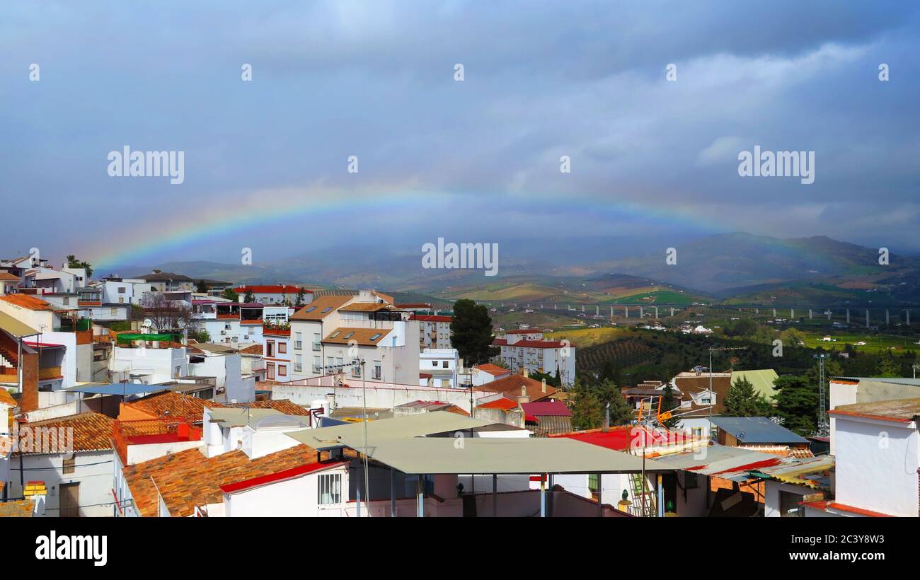 Rainbow over the valley hi-res stock photography and images - Alamy