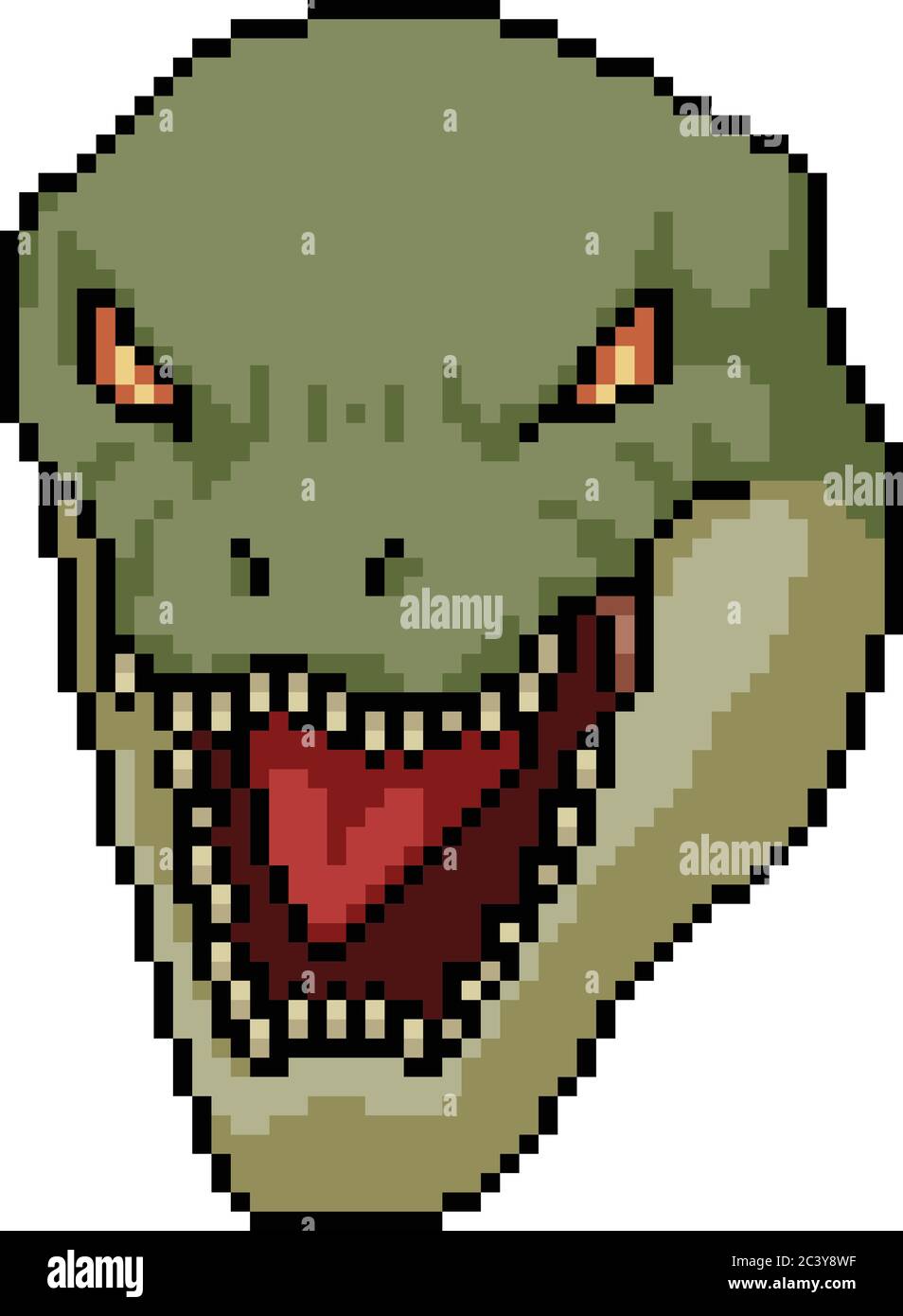 vector pixel art isolated dinosaur head Stock Vector Image & Art - Alamy