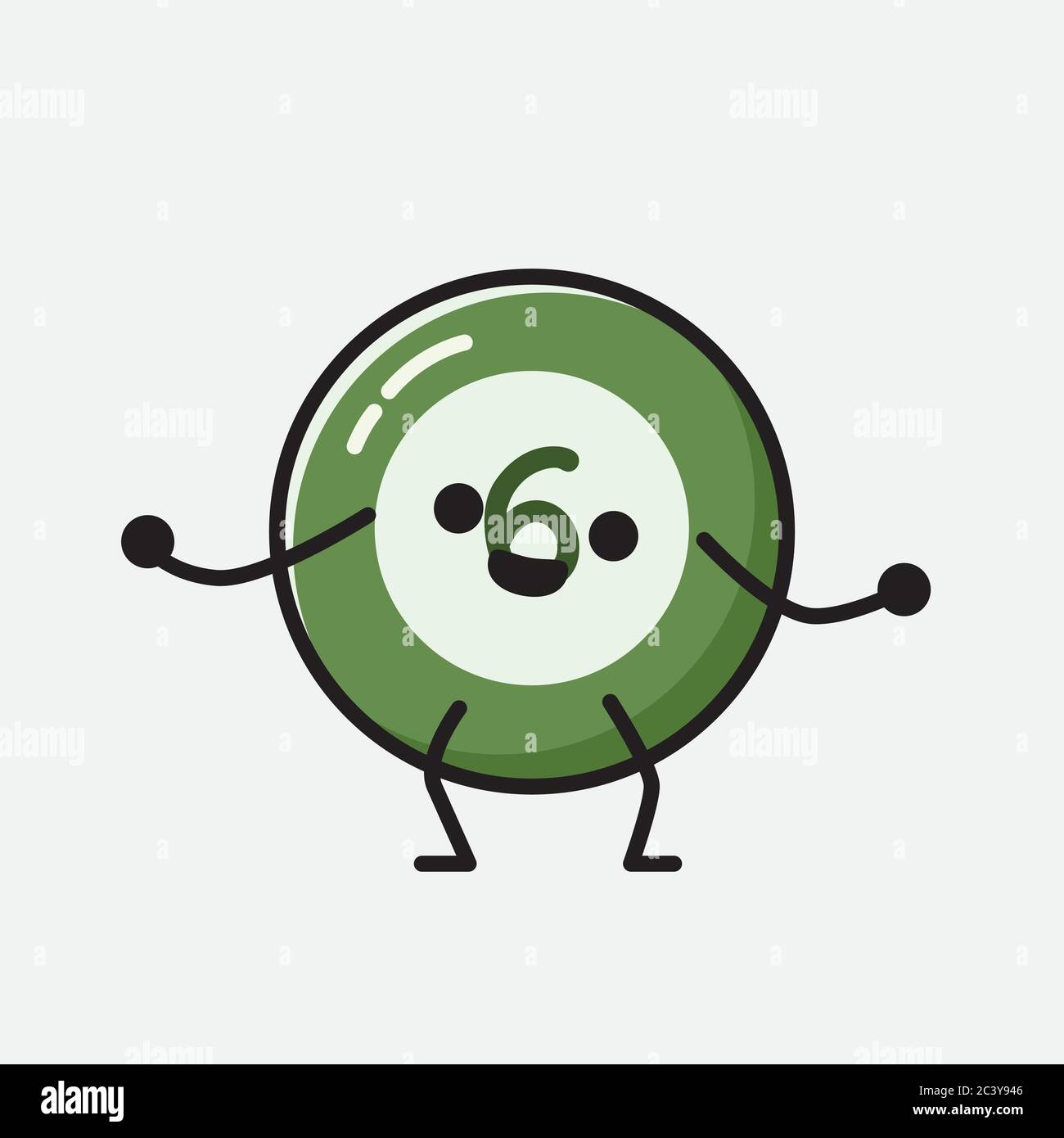 An illustration of Cute Billiard Ball Mascot Vector Character in Flat ...
