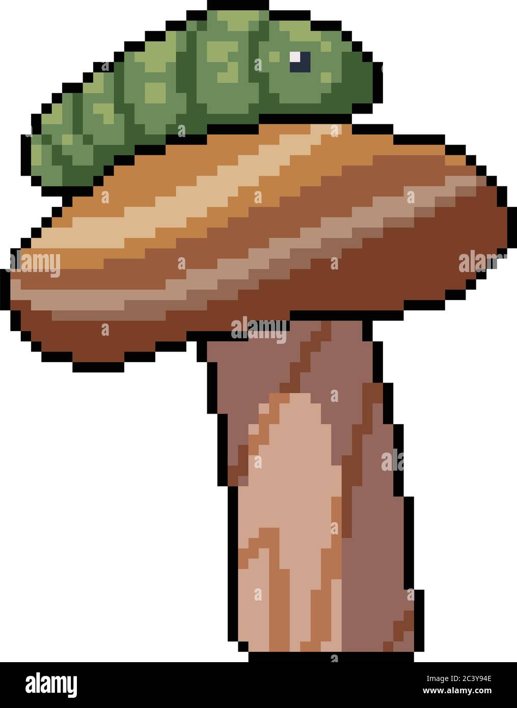 vector pixel art isolated mushroom worm Stock Vector Image & Art - Alamy