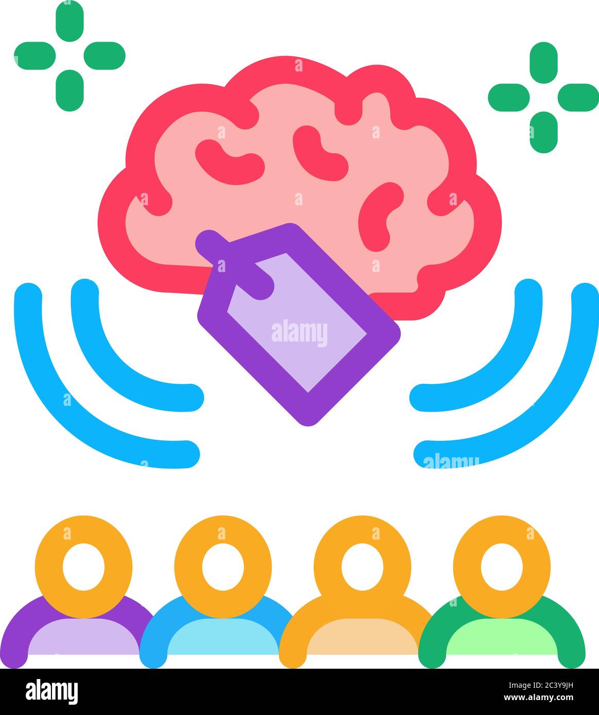 price people brainstorm icon vector outline illustration Stock Vector ...