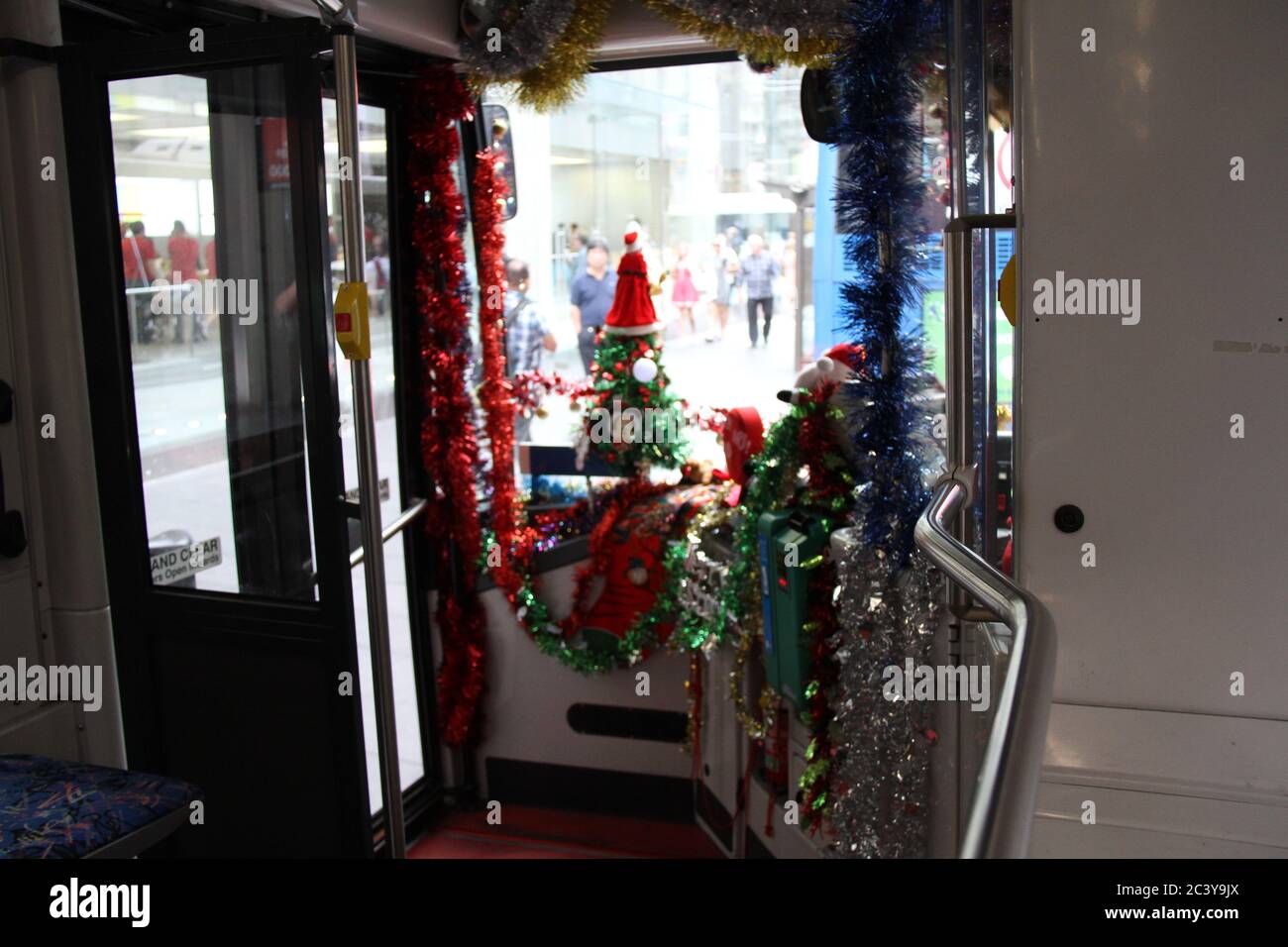 A Sydney bus driver has decorated his bus for Christmas Stock Photo - Alamy