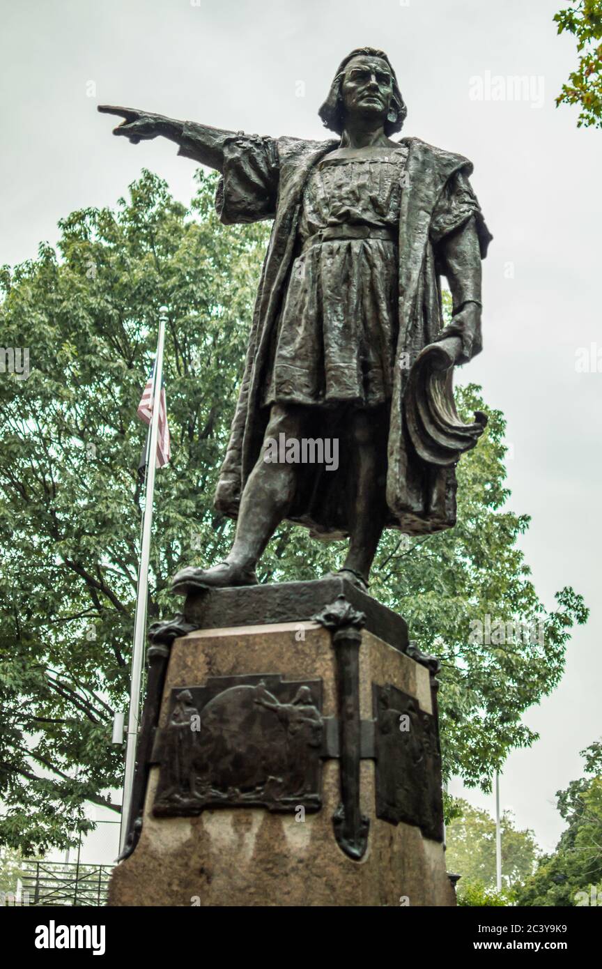 Christopher Columbus Monument in Reading PA Stock Photo - Alamy