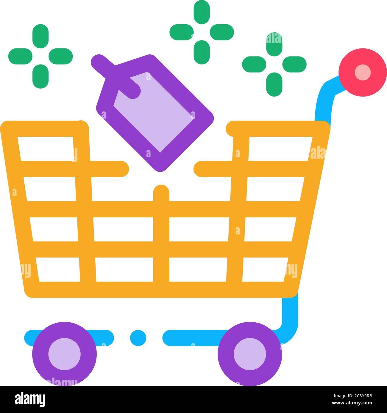 shop cart label icon vector outline illustration Stock Vector Image ...
