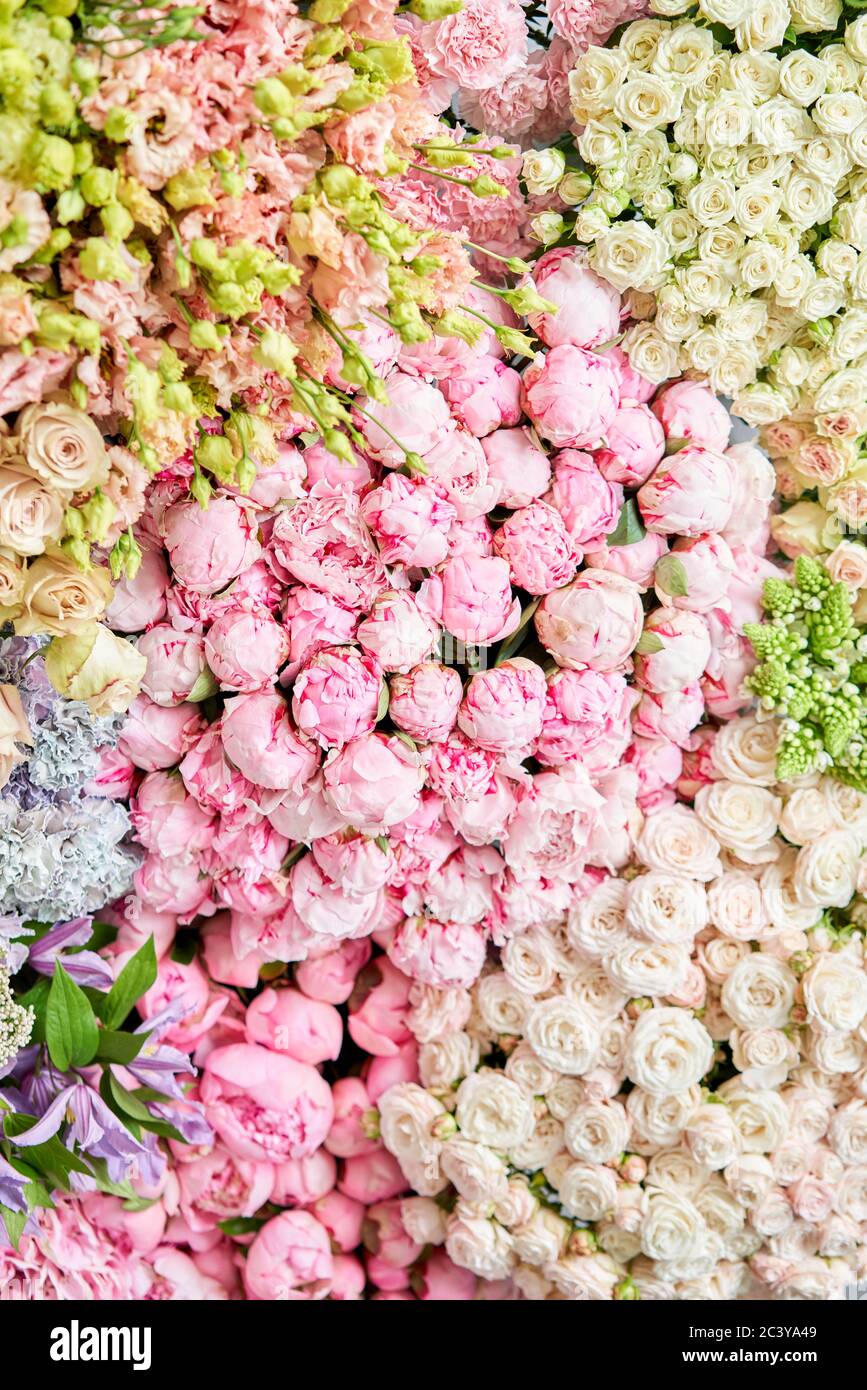 Floral carpet or Wallpaper. Background of mix of flowers. Beautiful ...