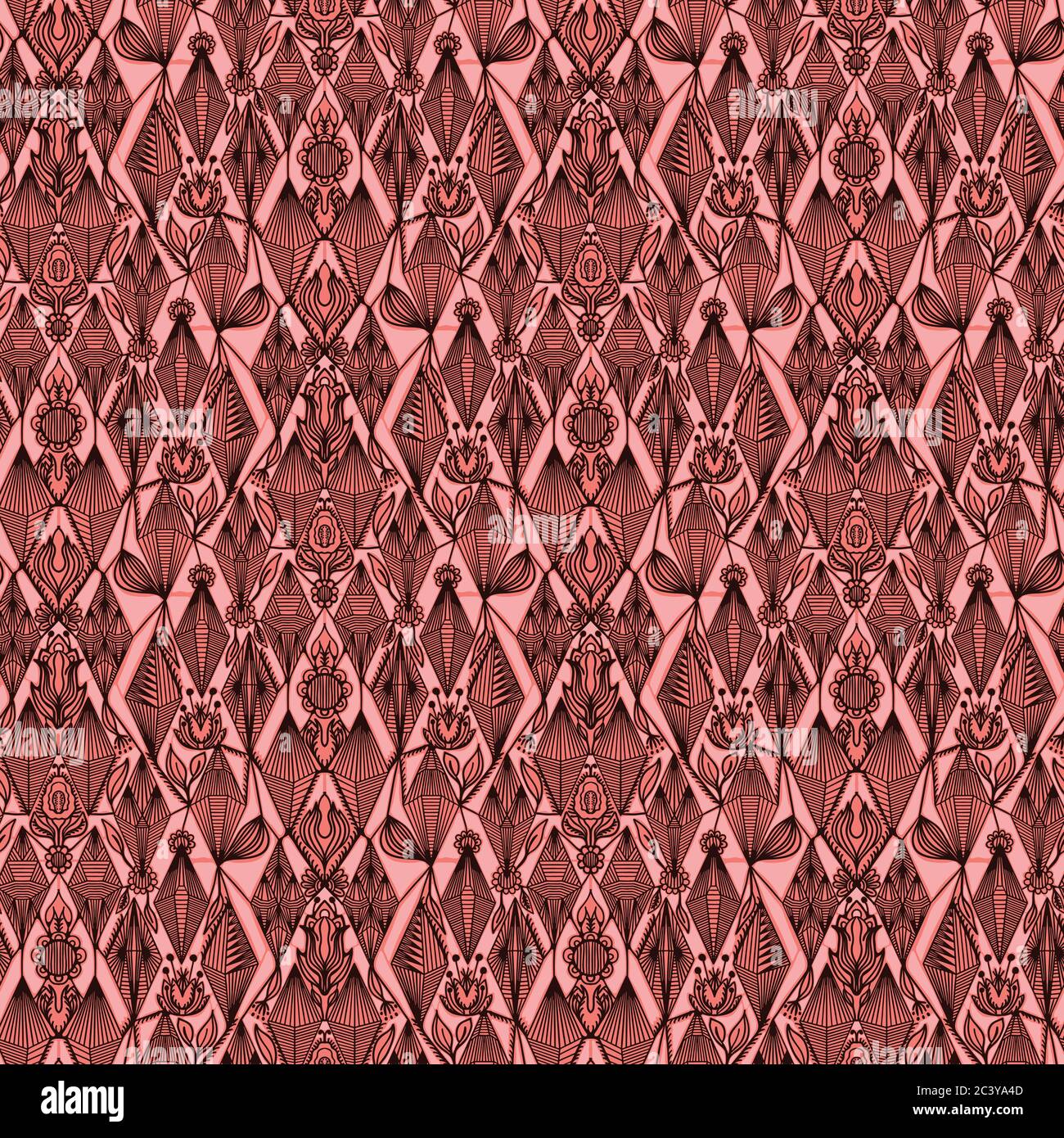 Ornate floral damask seamless pattern. All over print symmetry vector ...