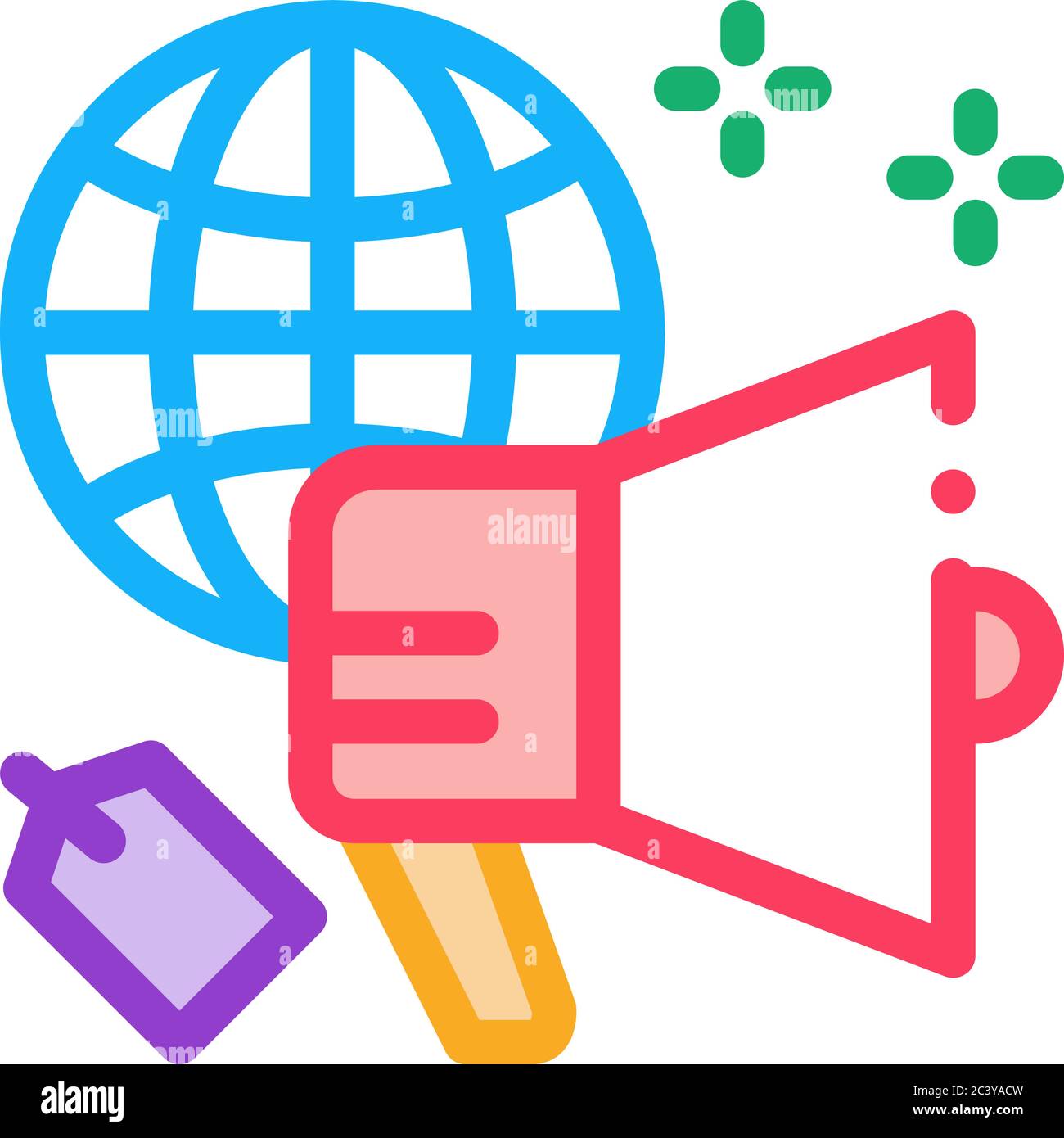 worldwide price loudspeaker icon vector outline illustration Stock ...