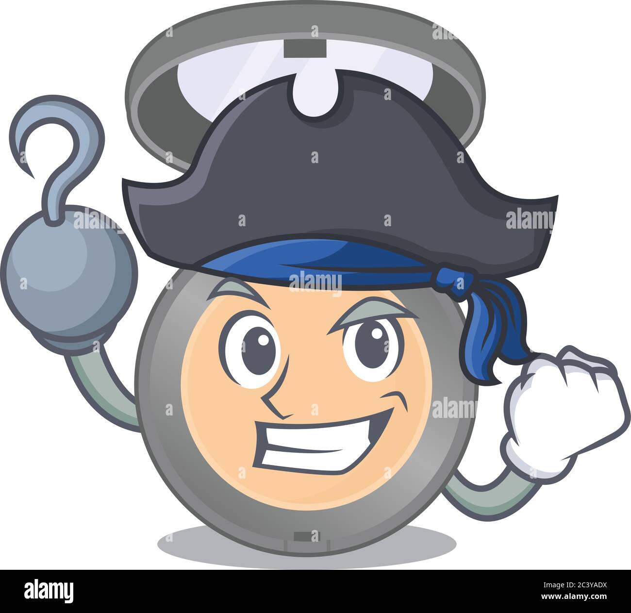 one hook hands Pirate character highlighter cartoon design Stock Vector ...