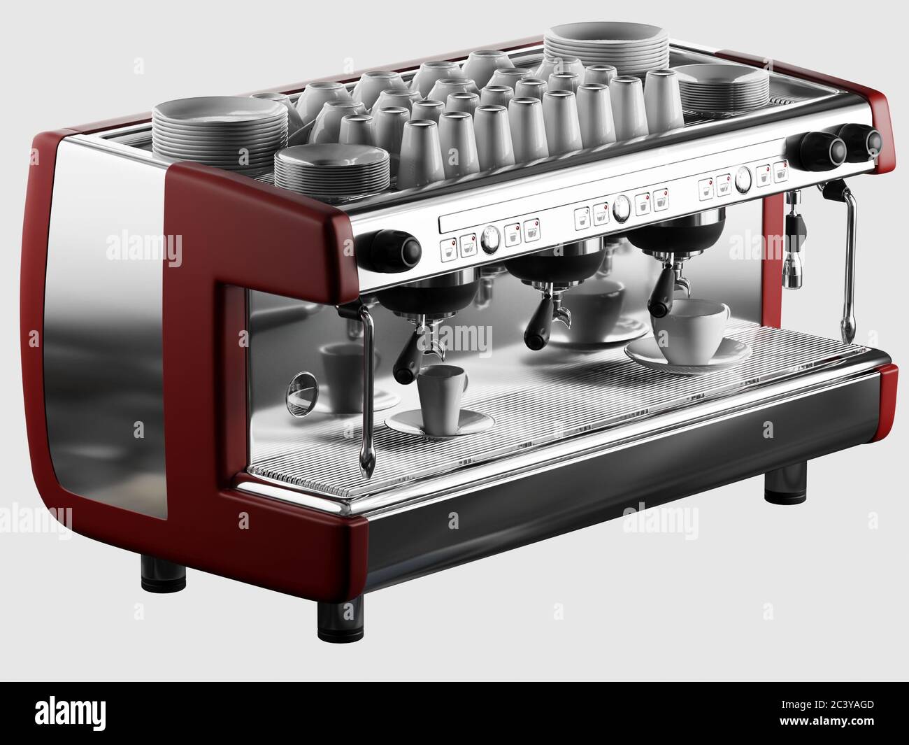 3-cup coffee machine view 3/4 Stock Photo - Alamy