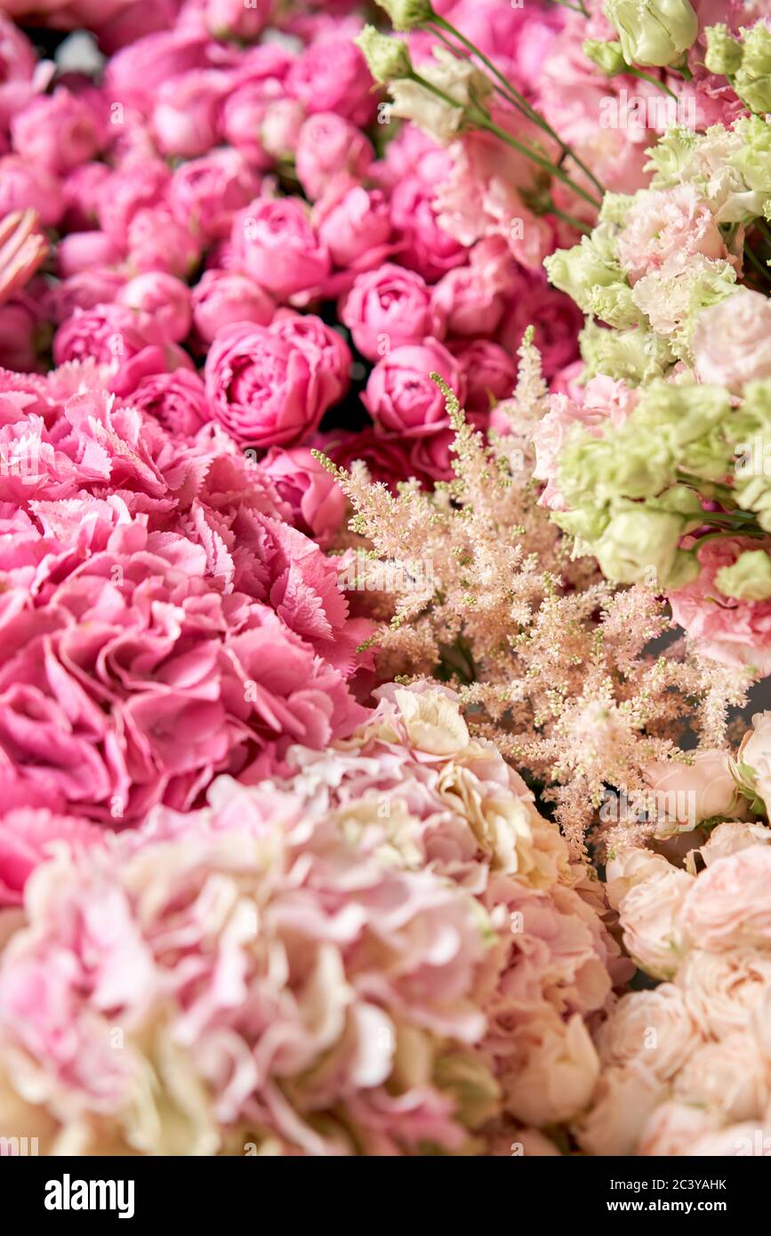 Floral carpet or Wallpaper. Background of mix of flowers. Beautiful ...