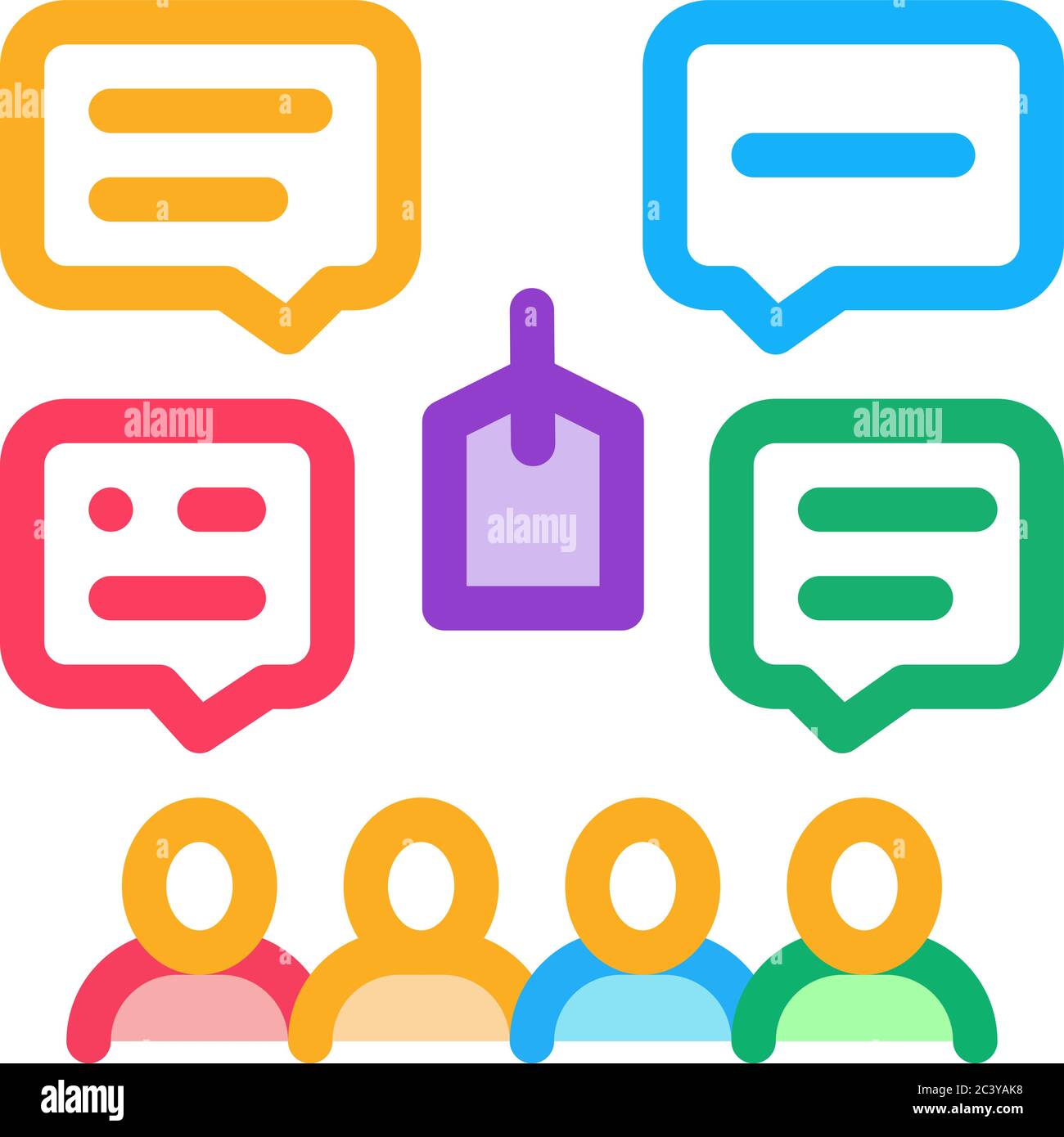 people discuss price icon vector outline illustration Stock Vector ...