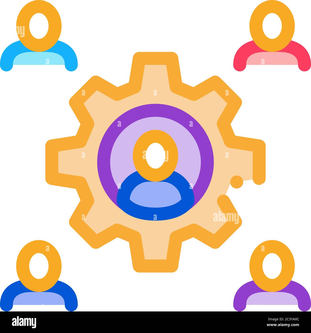 working outsource emplayees icon vector outline illustration Stock ...