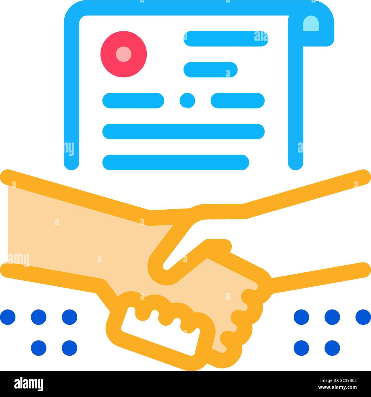 agreement contract handshake icon vector outline illustration Stock ...