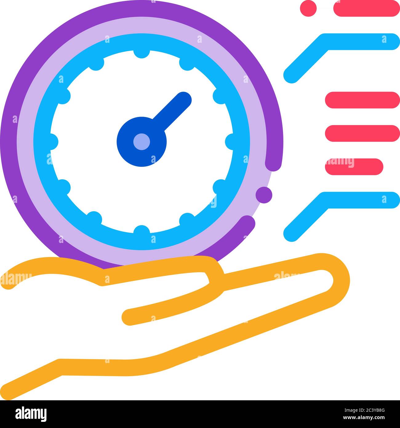 time holding hand icon vector outline illustration Stock Vector Image ...