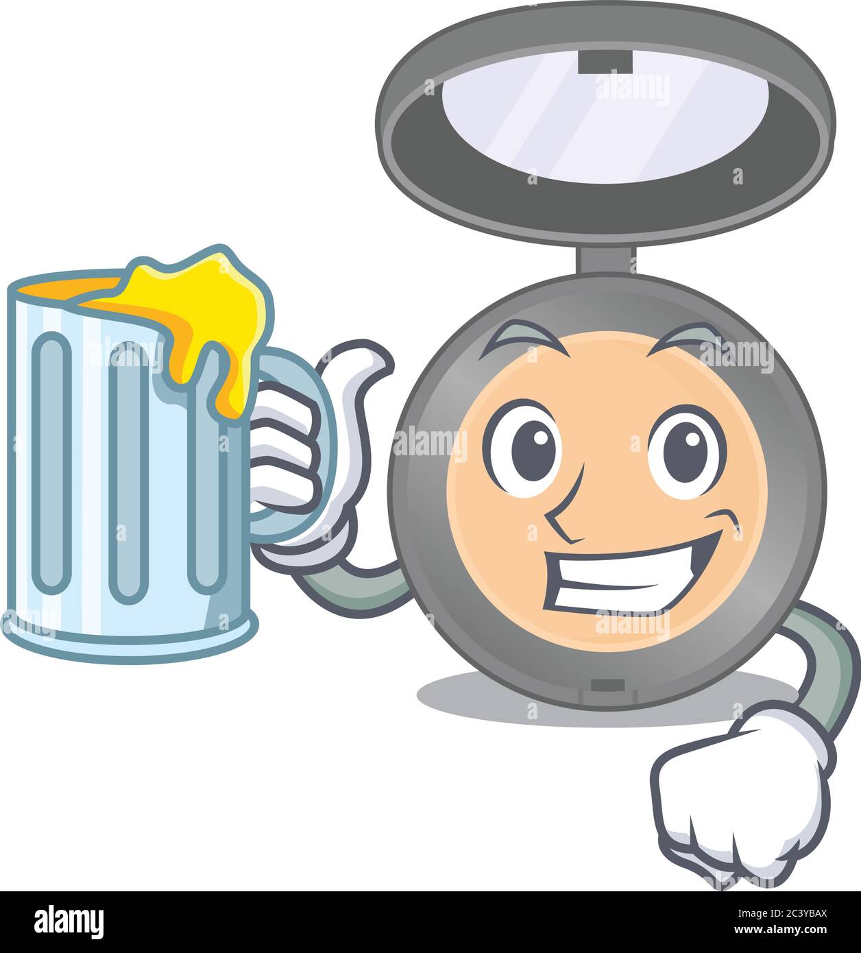 A cartoon concept of highlighter toast with a glass of beer Stock ...