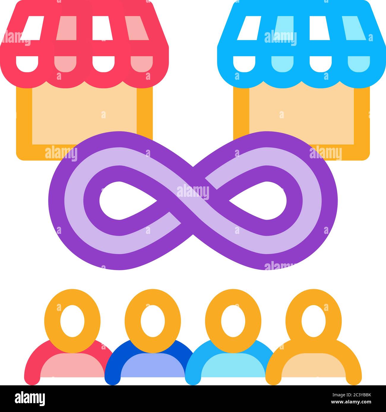 infinity shop competition icon vector outline illustration Stock Vector ...