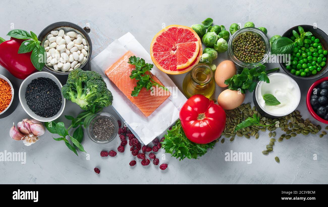 Healthy food. Virus and coronavirus protection food, immunity boosting ...