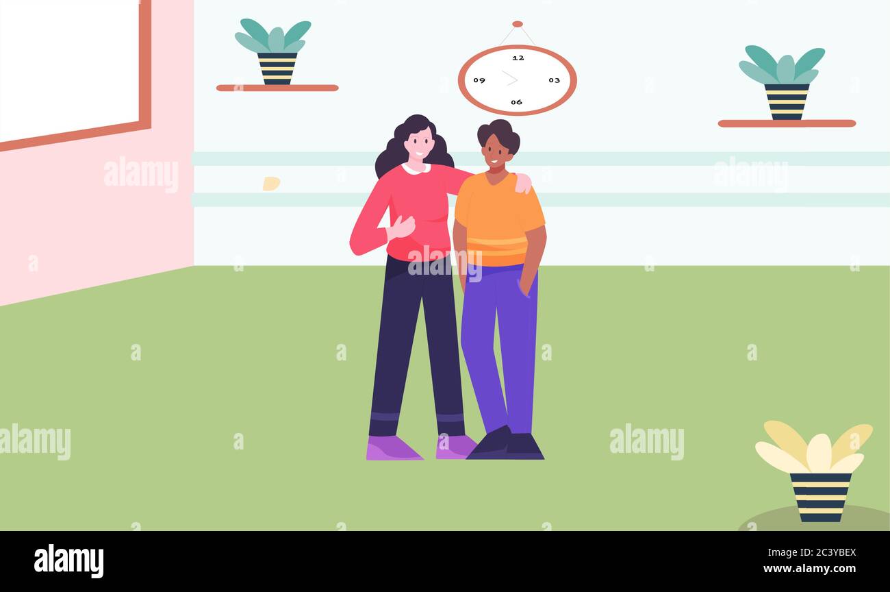 Couple love other hug Stock Vector Images - Alamy