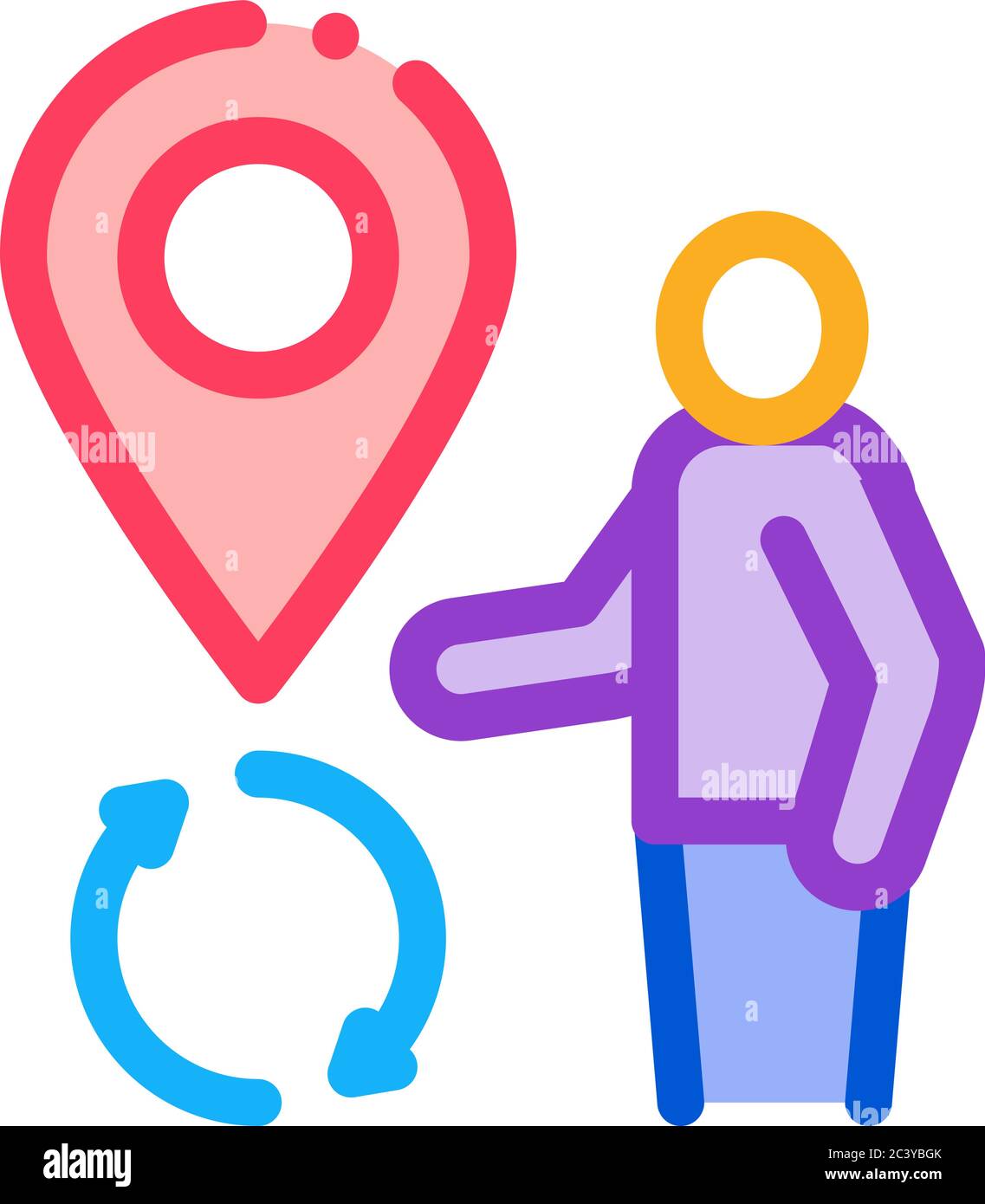 human location sign icon vector outline illustration Stock Vector Image ...