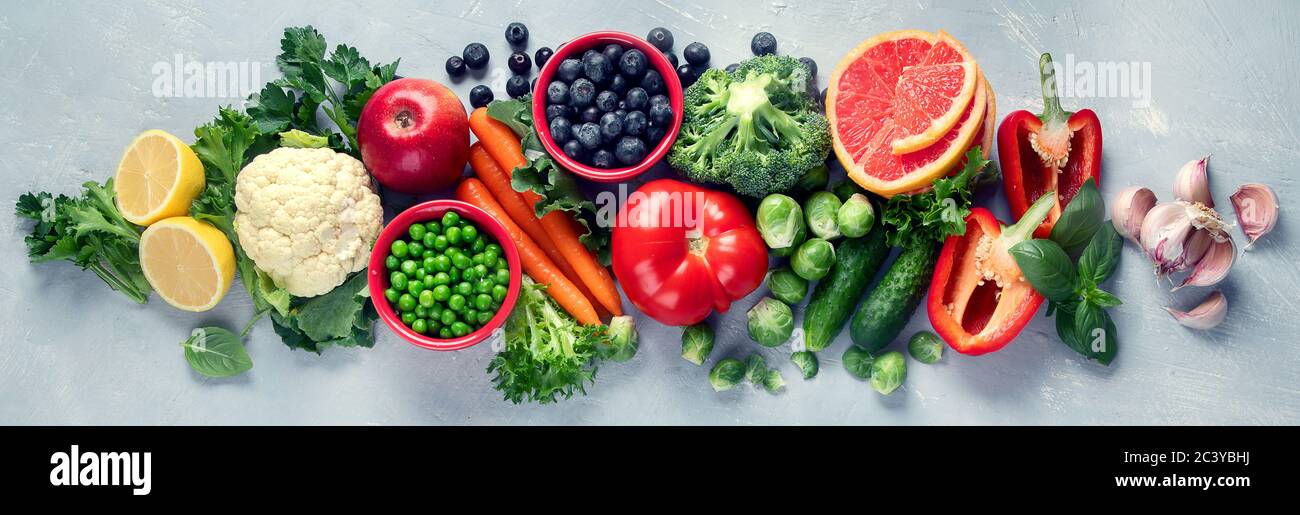 Fresh vegetables. Vegan and vegetarian concept. Foods high in vitamins ...
