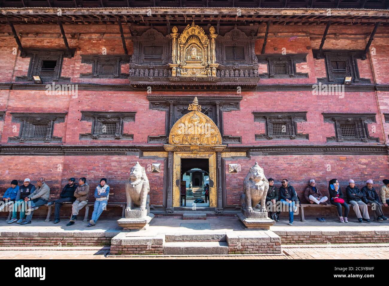 PATAN, NEPAL - Feb 1, 2020:Ancient temples at Patan Durbar Square ...