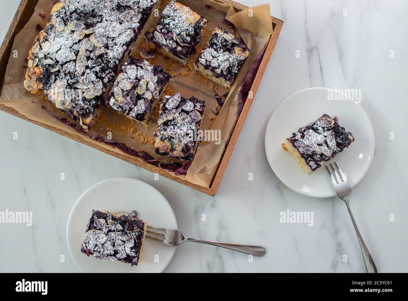 sweet home made blueberry sponge cake Stock Photo - Alamy