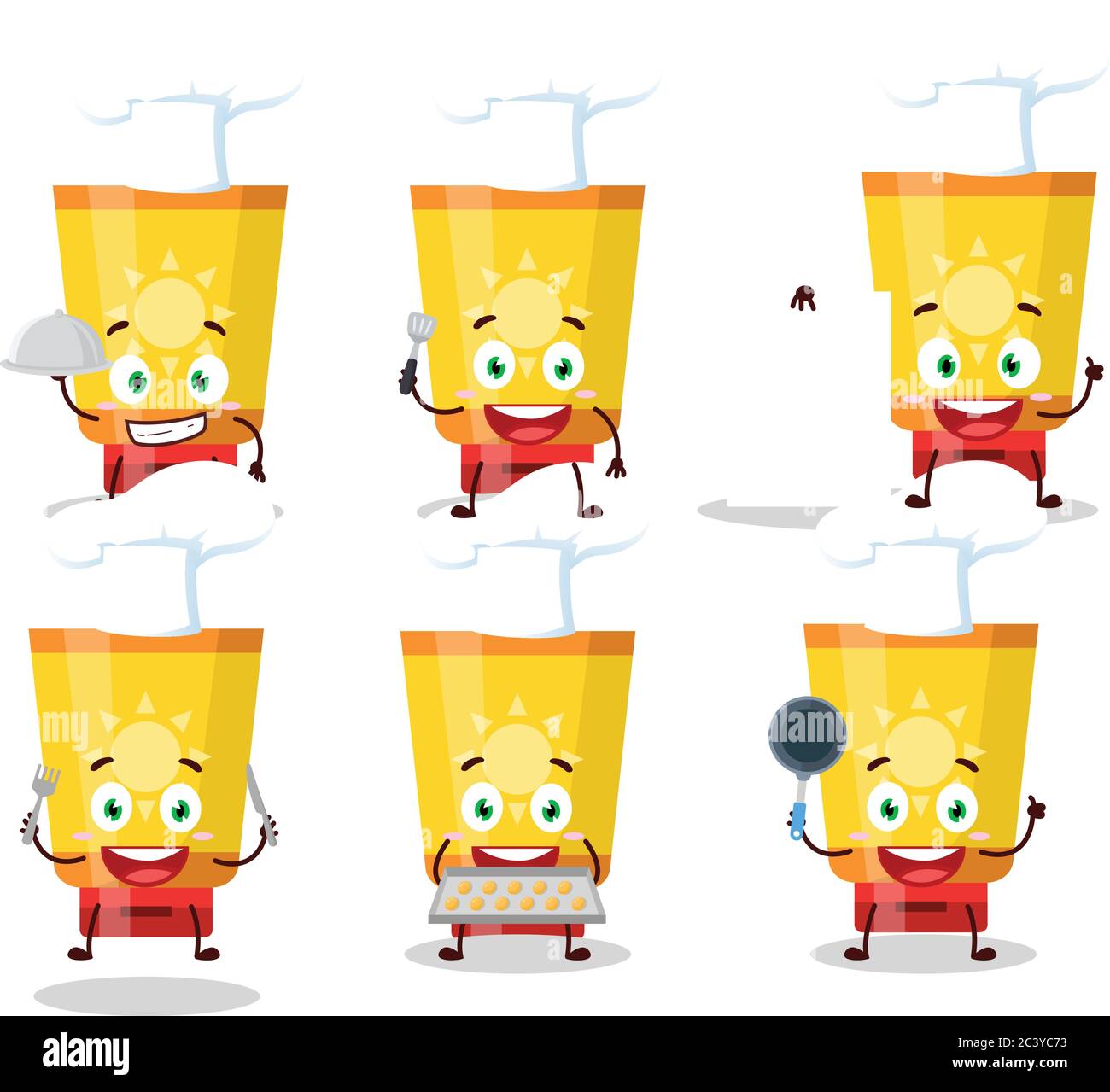Cartoon character of sun block with various chef emoticons Stock Vector ...