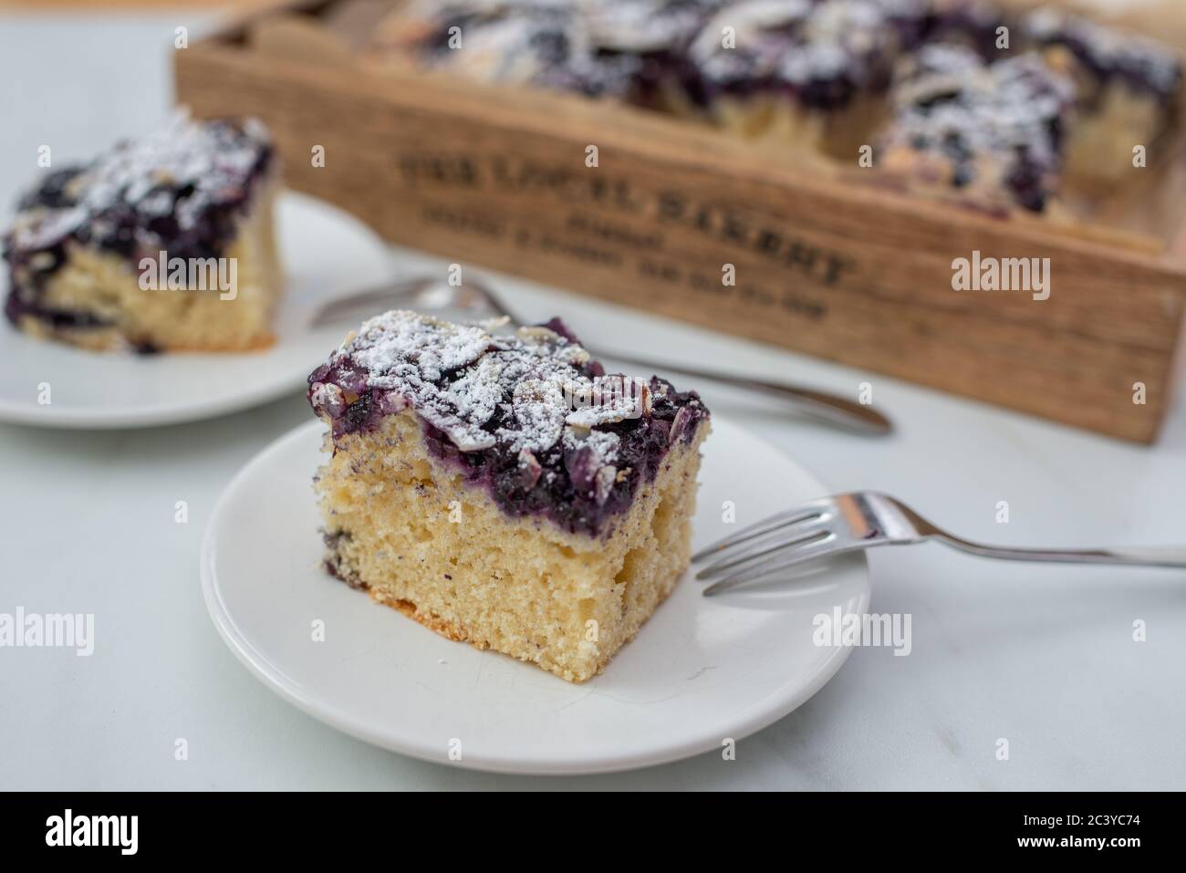 sweet home made blueberry sponge cake Stock Photo - Alamy