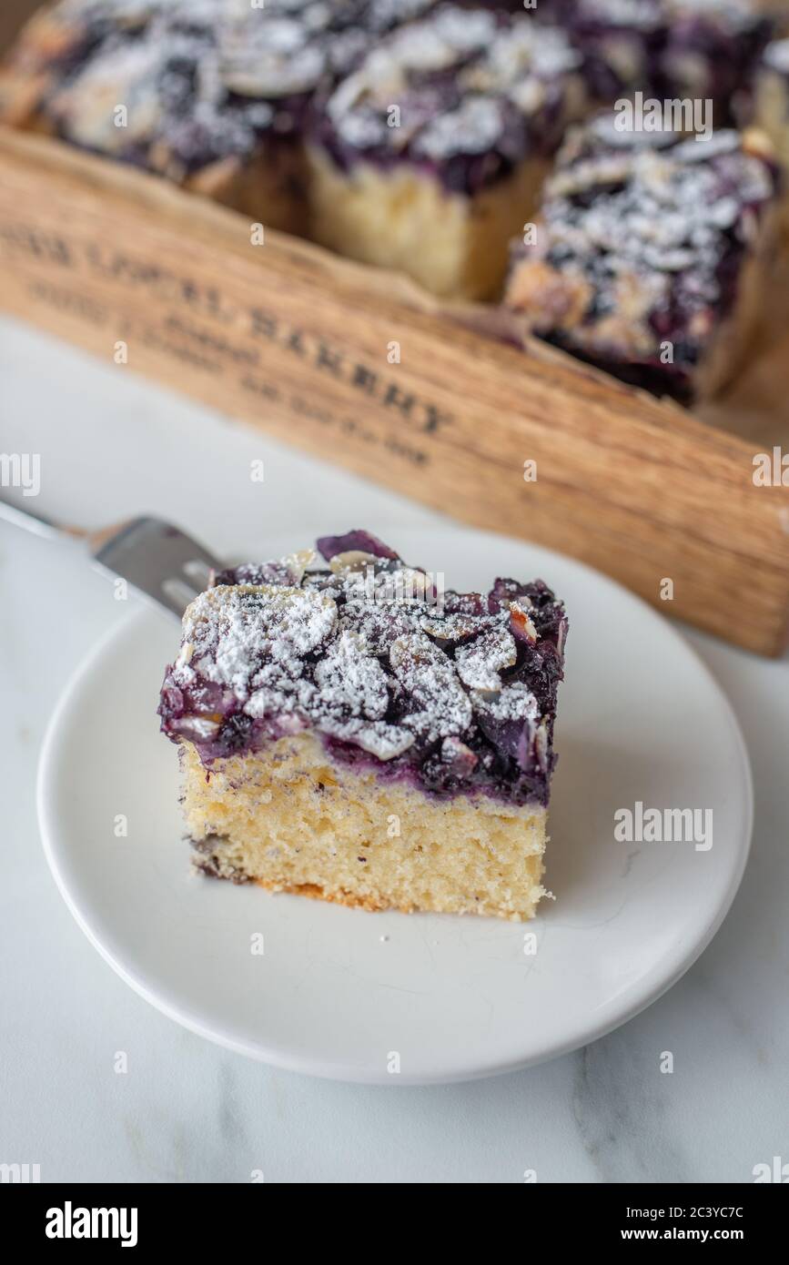 sweet home made blueberry sponge cake Stock Photo - Alamy