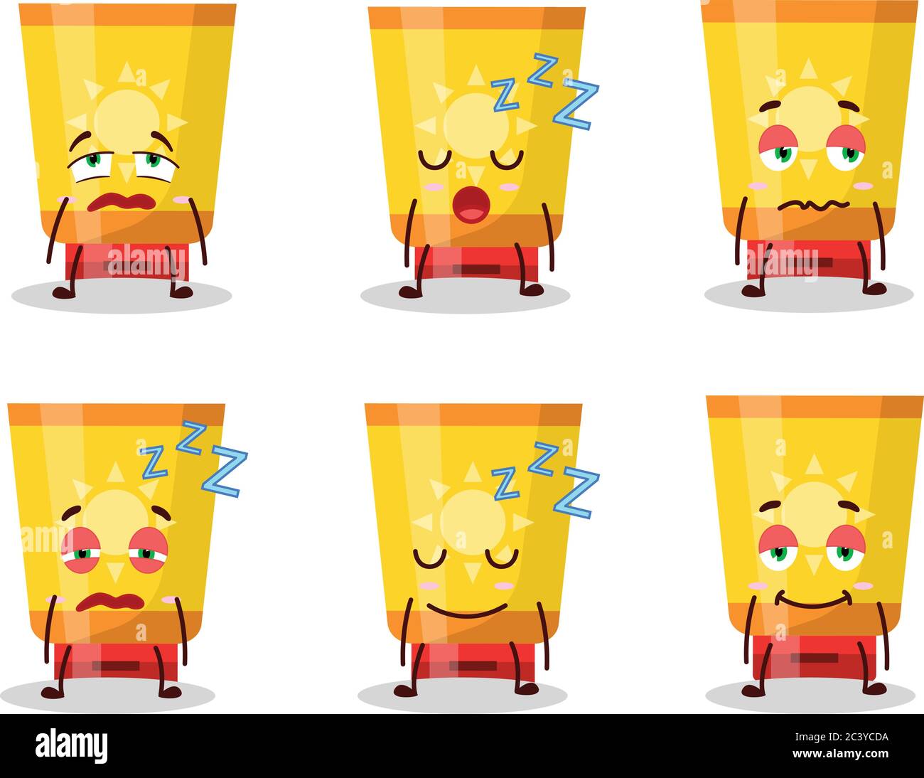 Cartoon character of sun block with sleepy expression Stock Vector ...