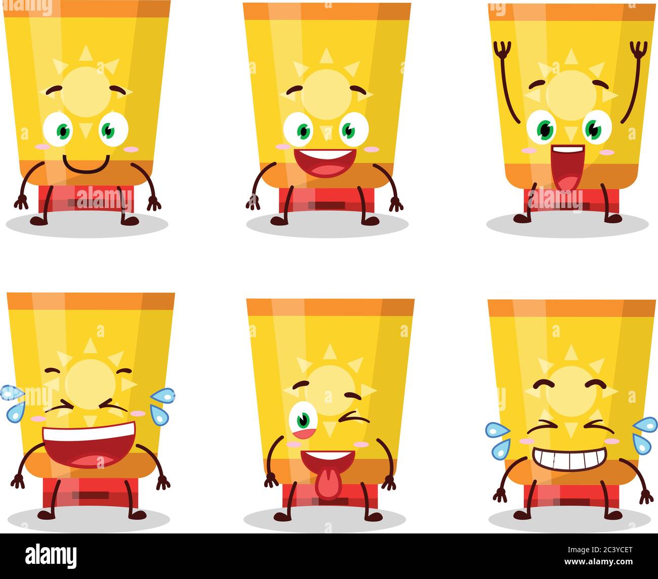 Cartoon character of sun block with smile expression Stock Vector Image ...