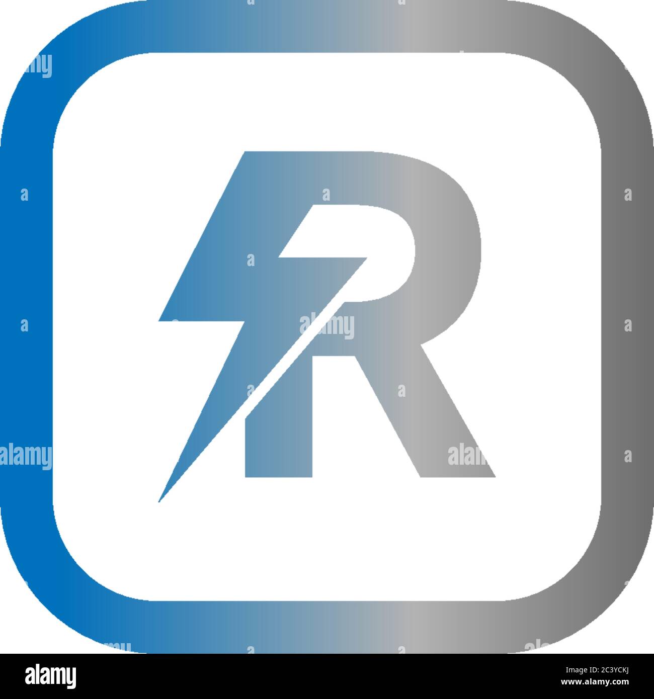 Lightning Letter R logotype gradient color design concept illustration ...