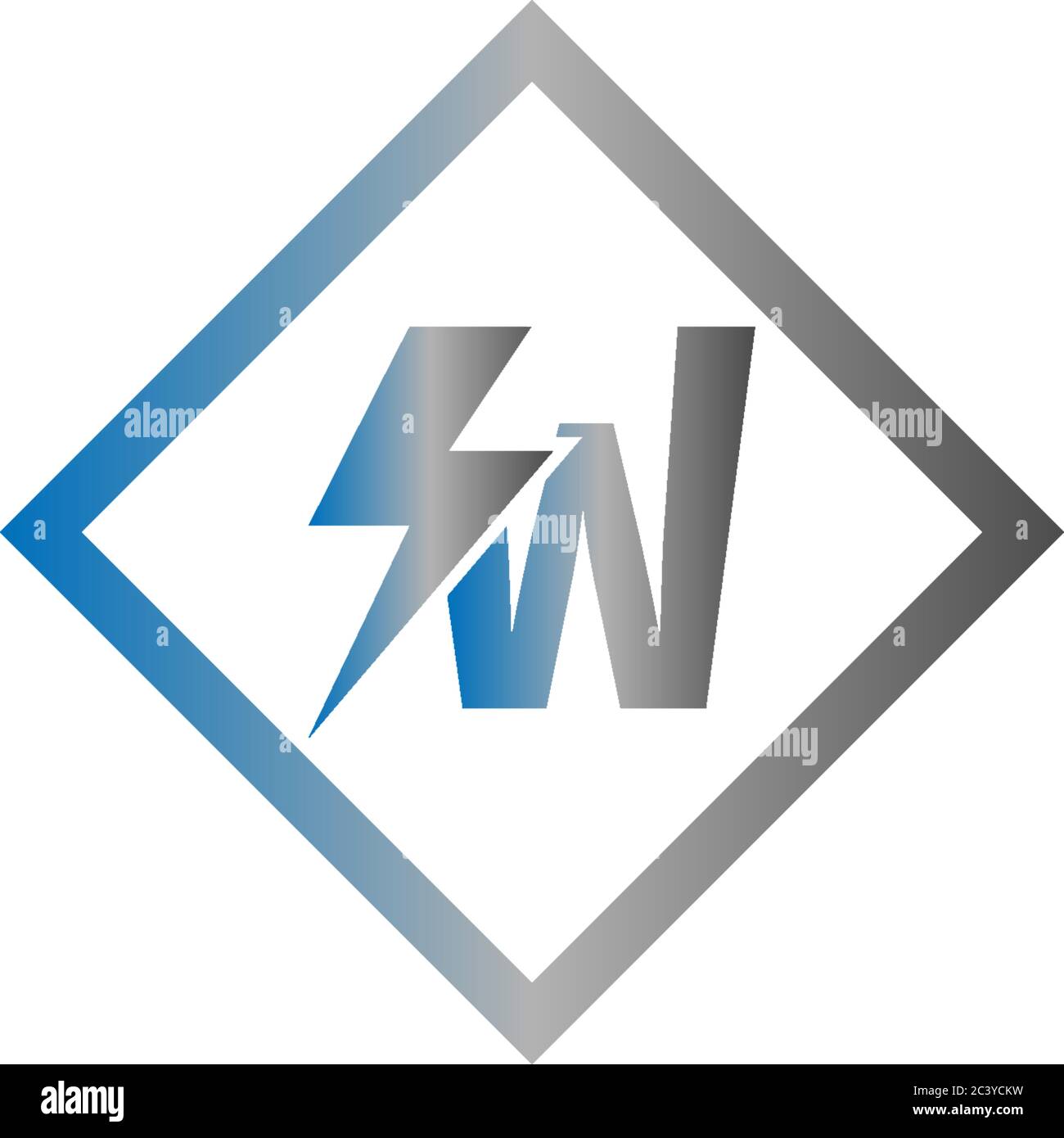 Lightning letter W logotype gradient color design concept illustration ...