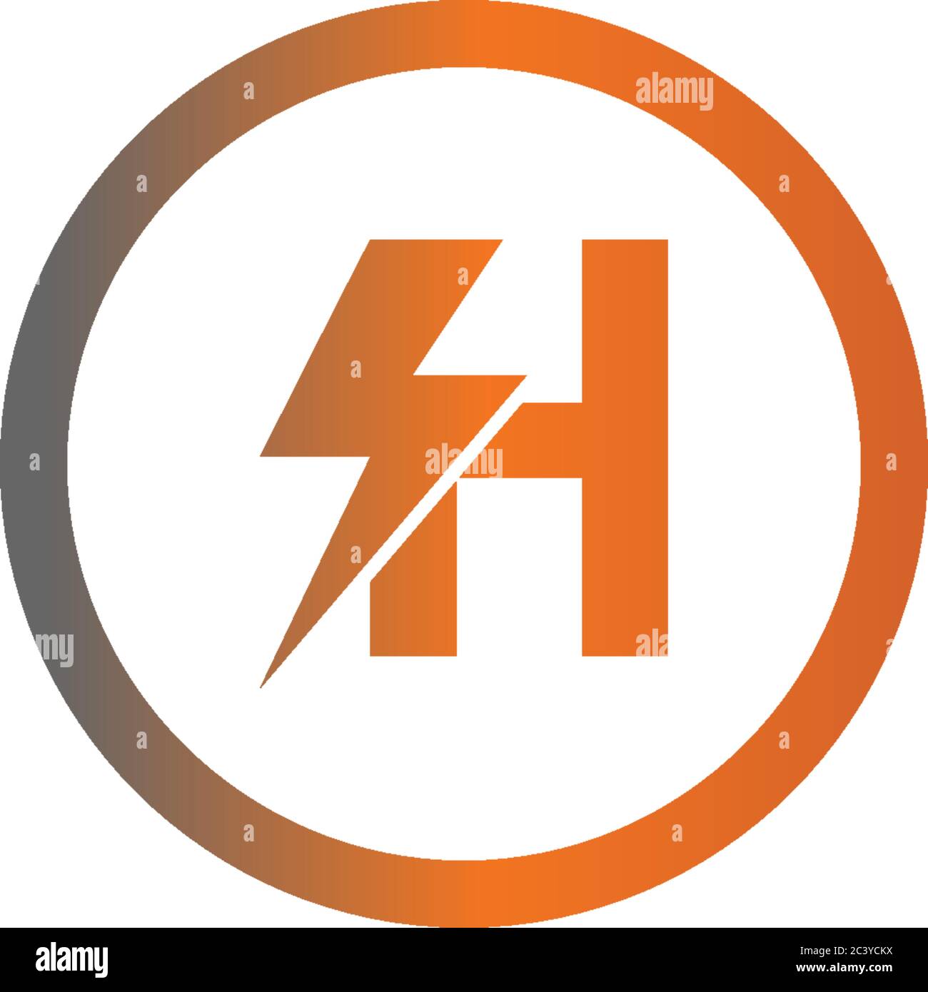 Lightning Letter H logotype gradient color design concept illustration ...