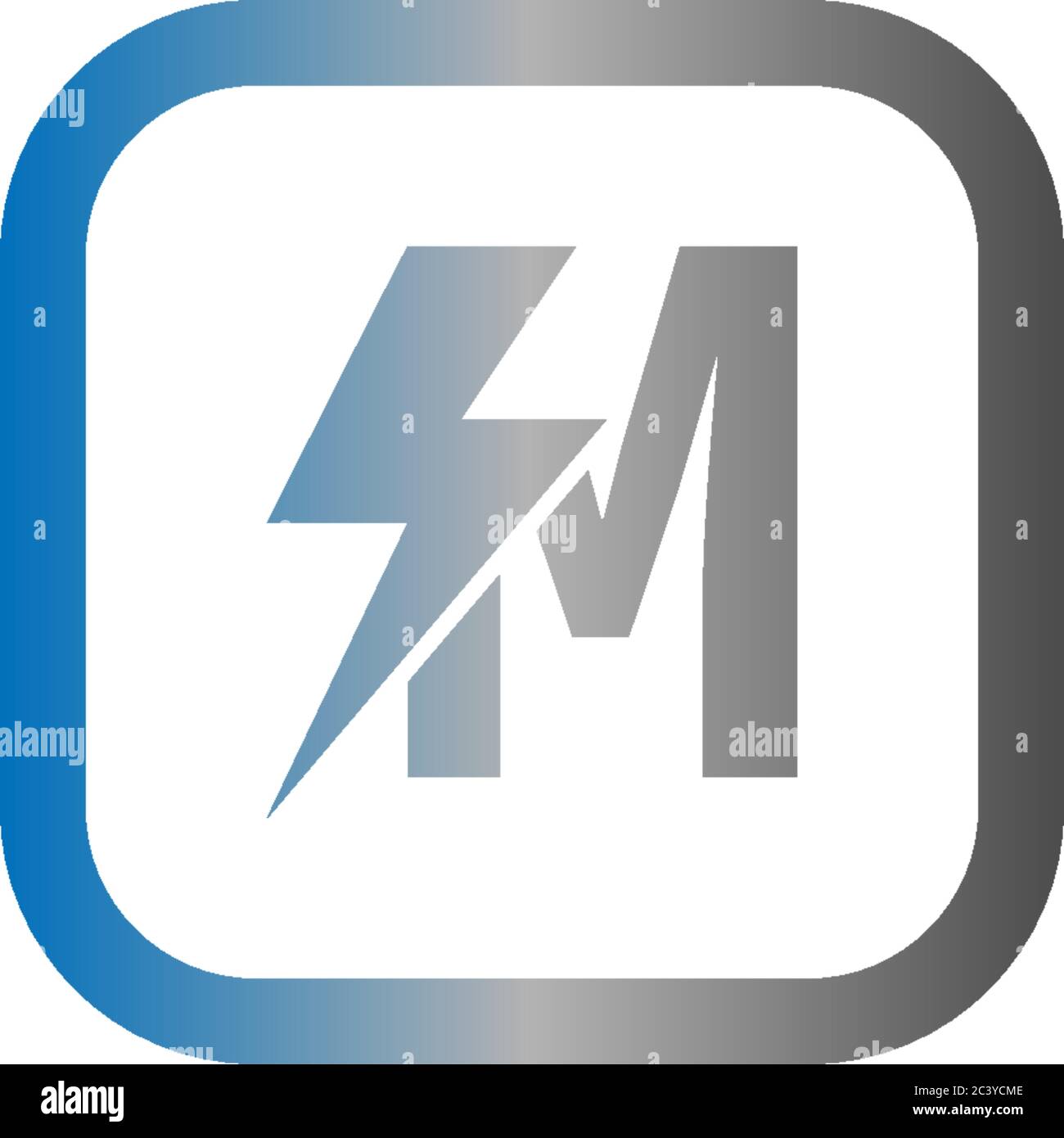 Lightning Letter M logotype gradient color design concept illustration ...