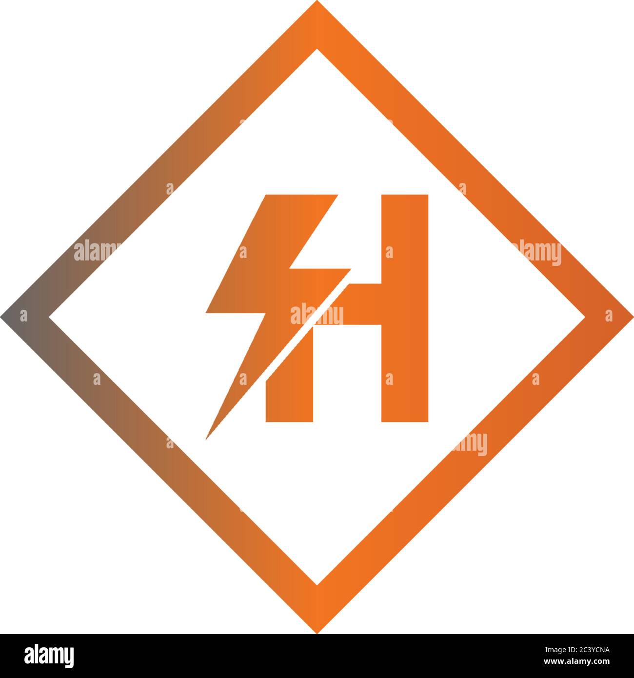Lightning Letter H logotype gradient color design concept illustration ...