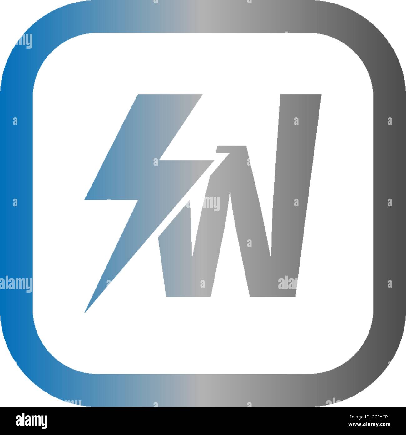 Lightning letter W logotype gradient color design concept illustration ...